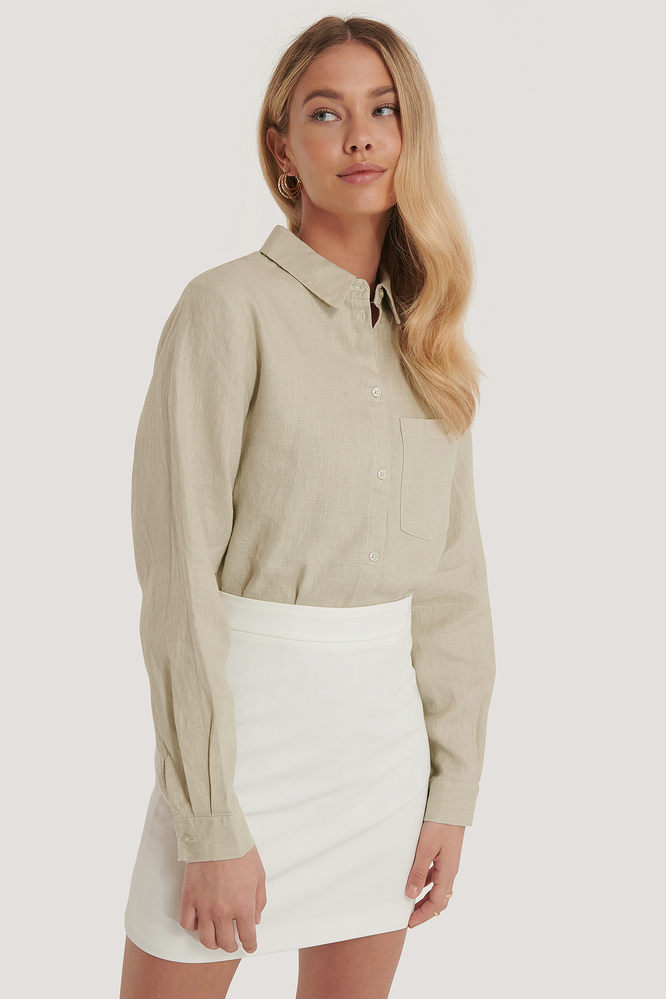 Tailored A Line Mini Skirt White Na Kd