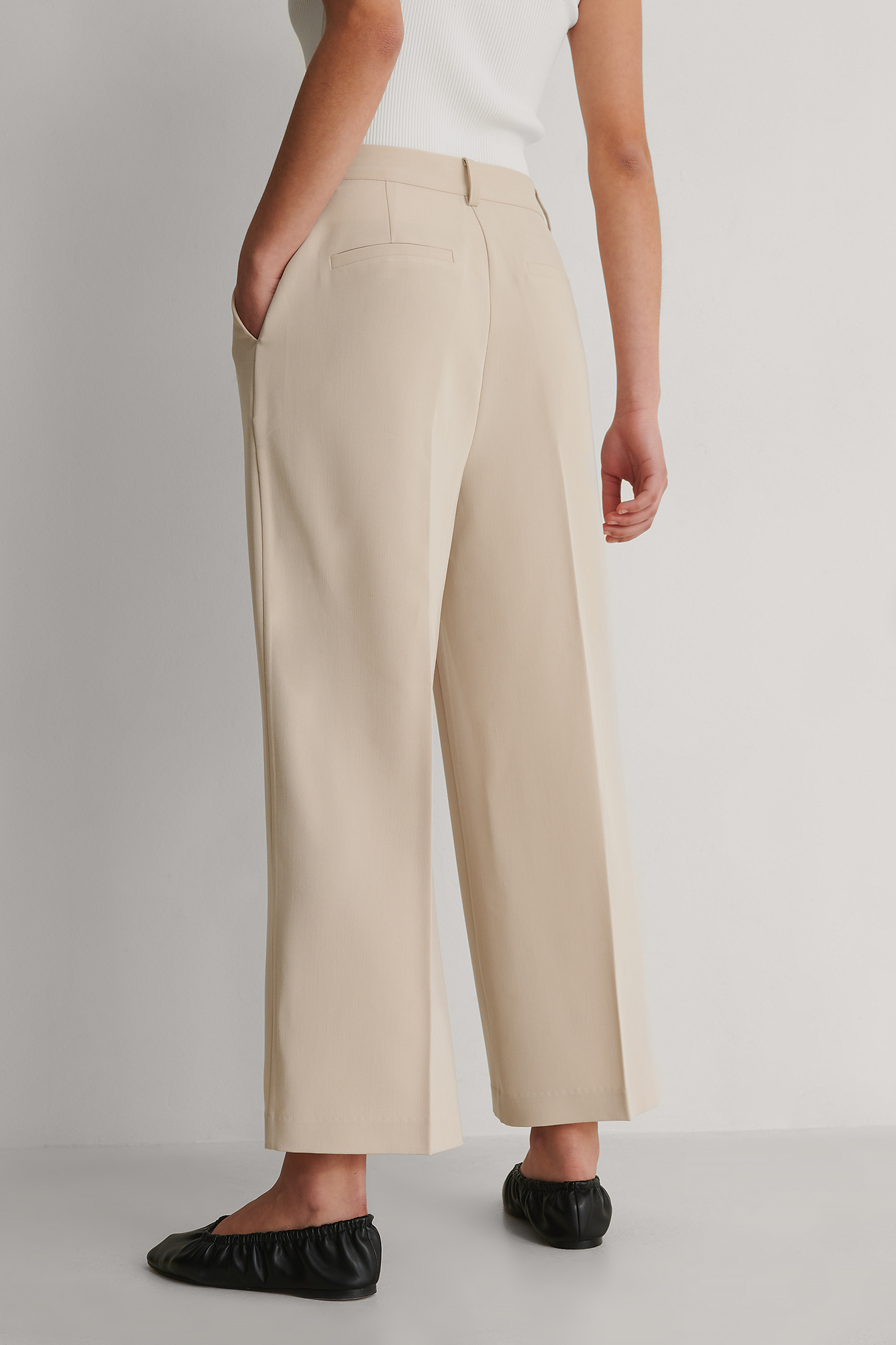 Recycled Tailored Culotte Pants Beige | na-kd.com