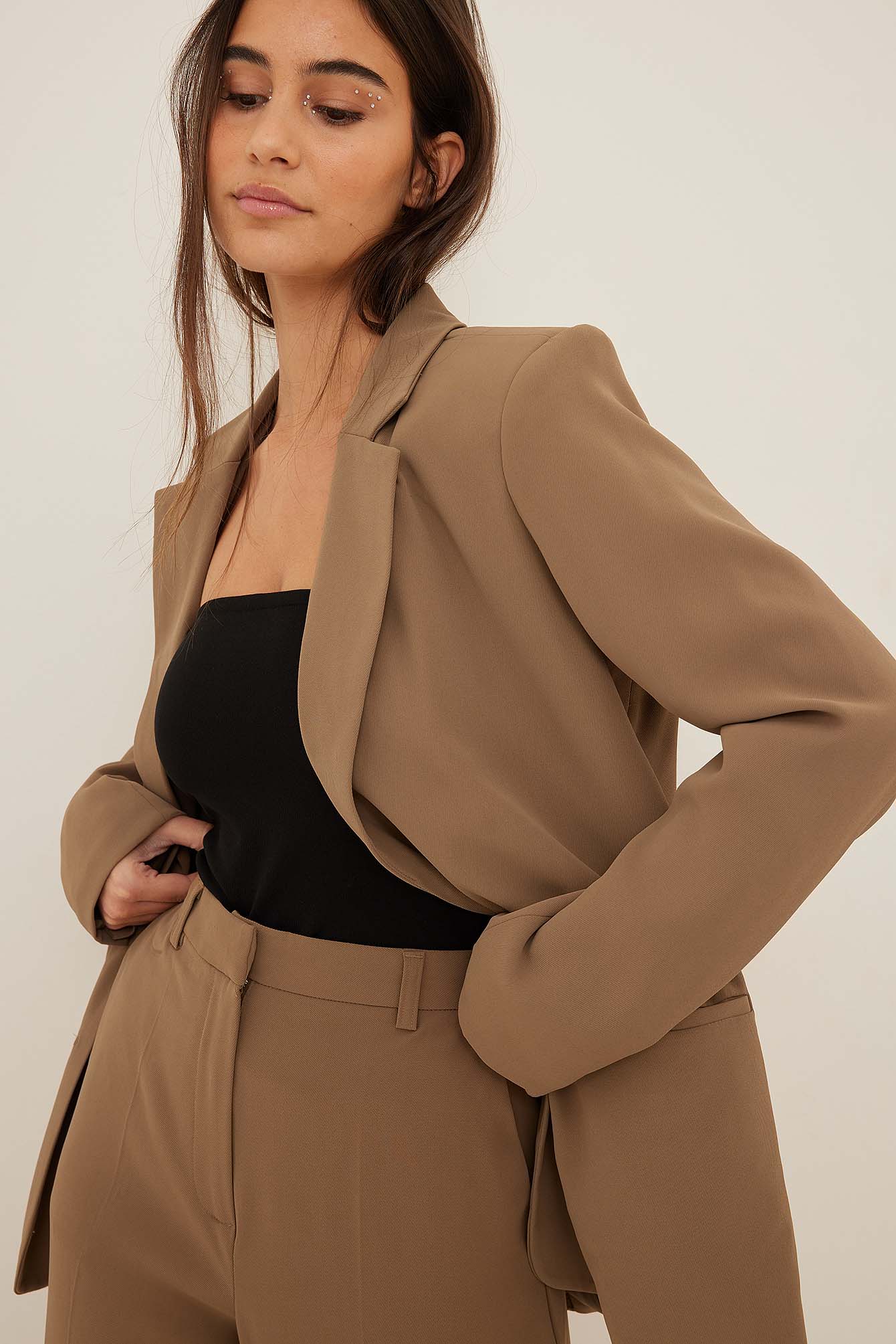 Klassieke Blazer Beige | na-kd.com