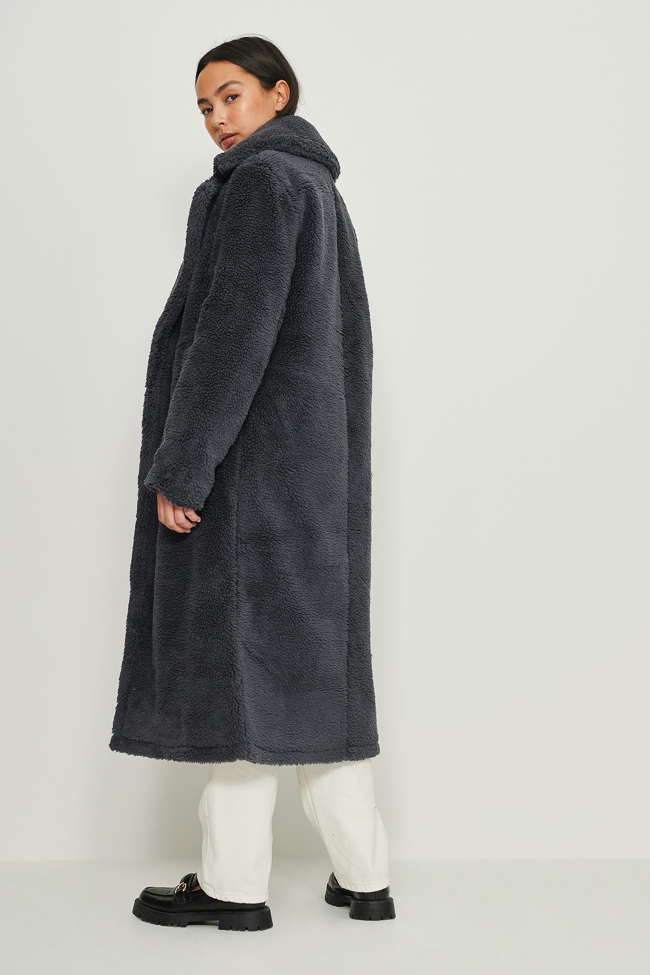 Recycled Teddy Coat Blue | na-kd.com