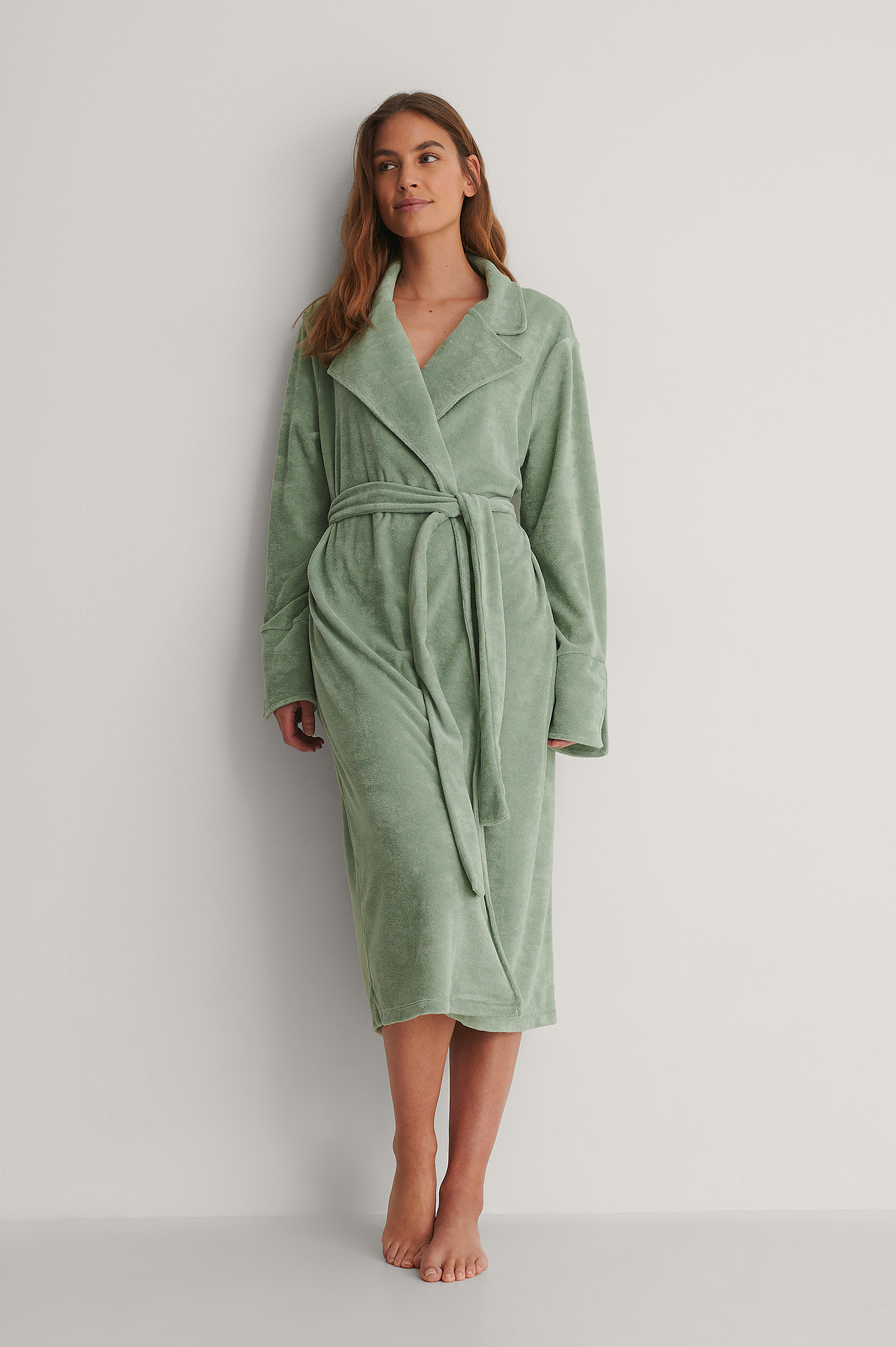 Terry Cloth Robe Green | NA-KD