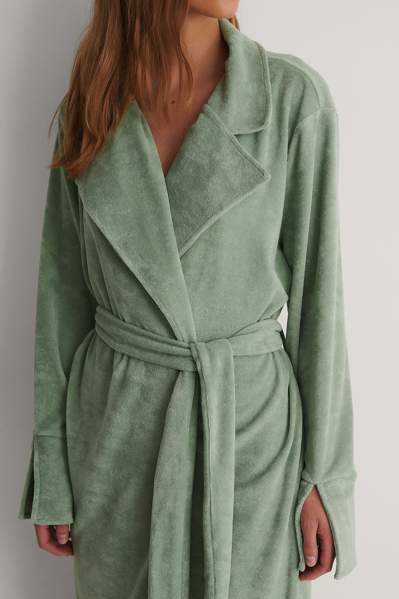 Organic Terry Cloth Robe Green | na-kd.com