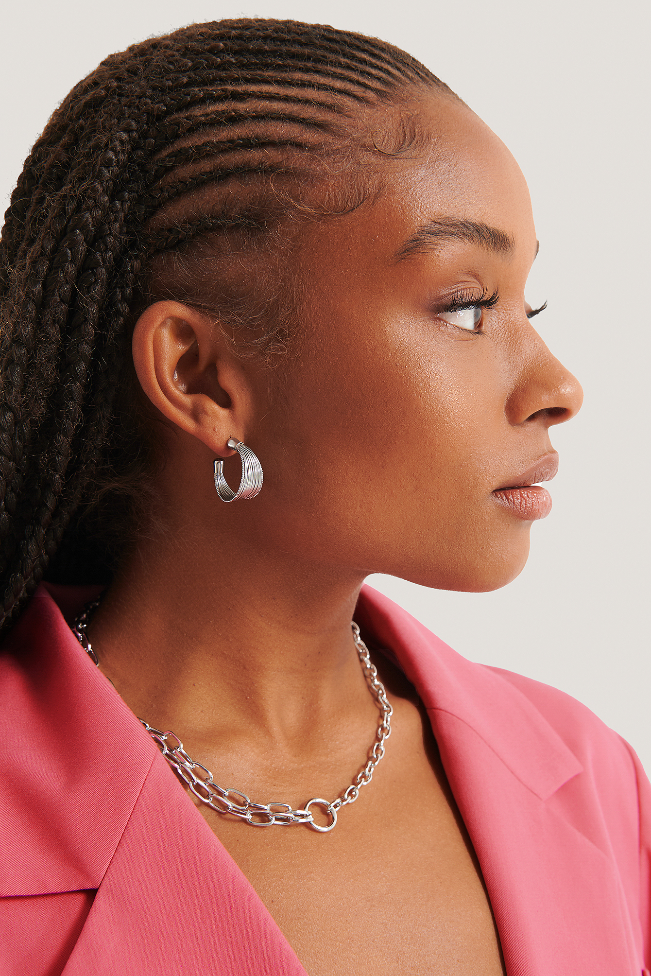 Two Row Chain Necklace Silver | NA-KD