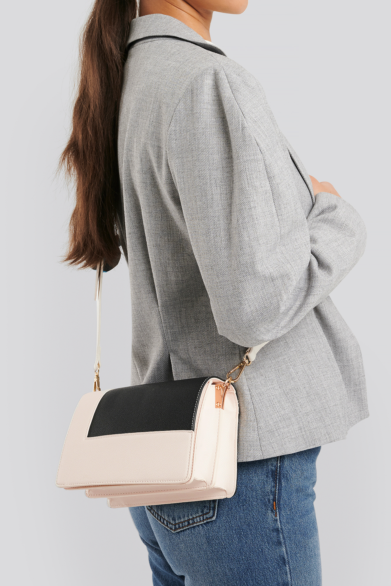 Two Toned Crossbody Bag Beige | NA-KD
