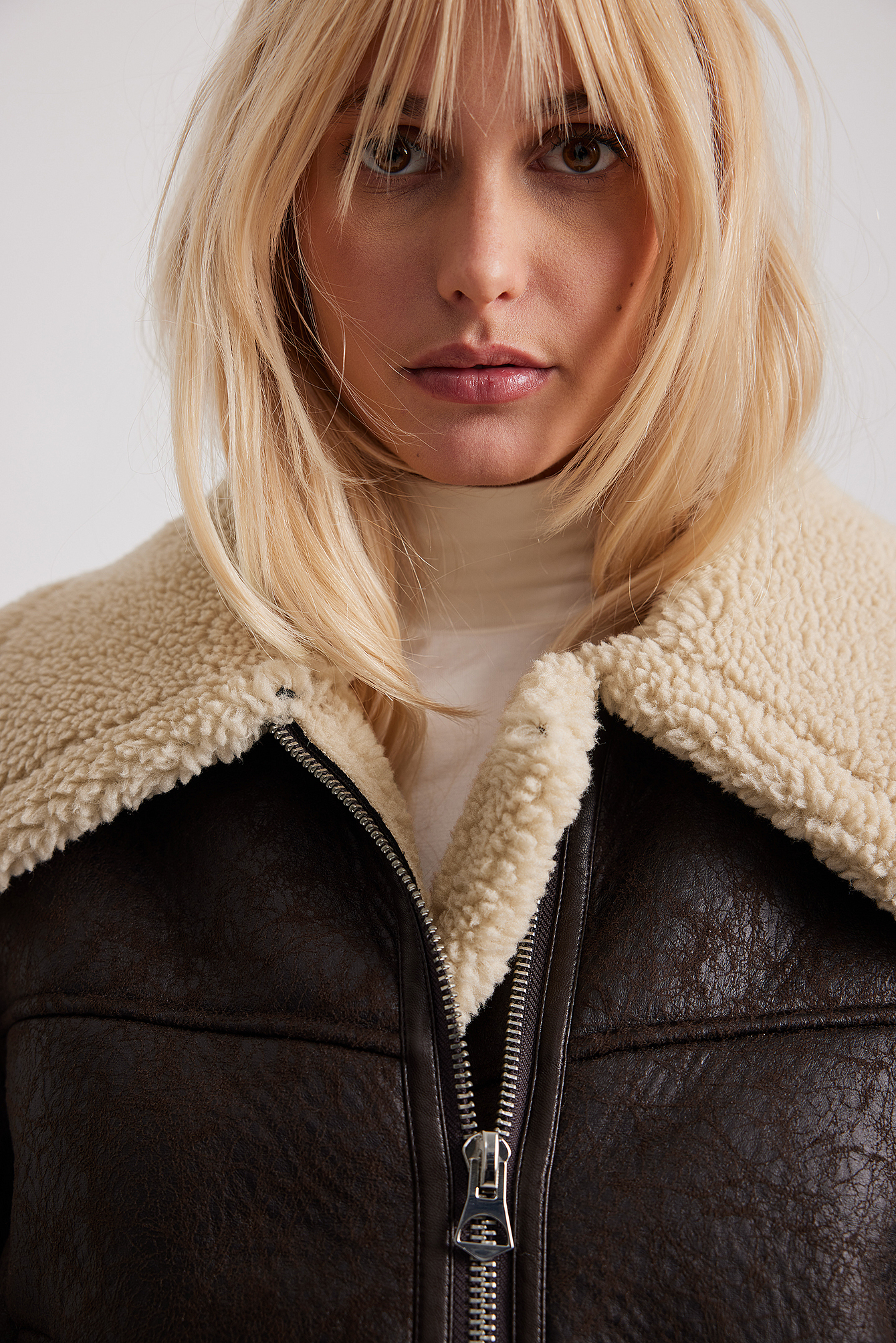 Vintage Look Bonded Jacket Brown | NA-KD