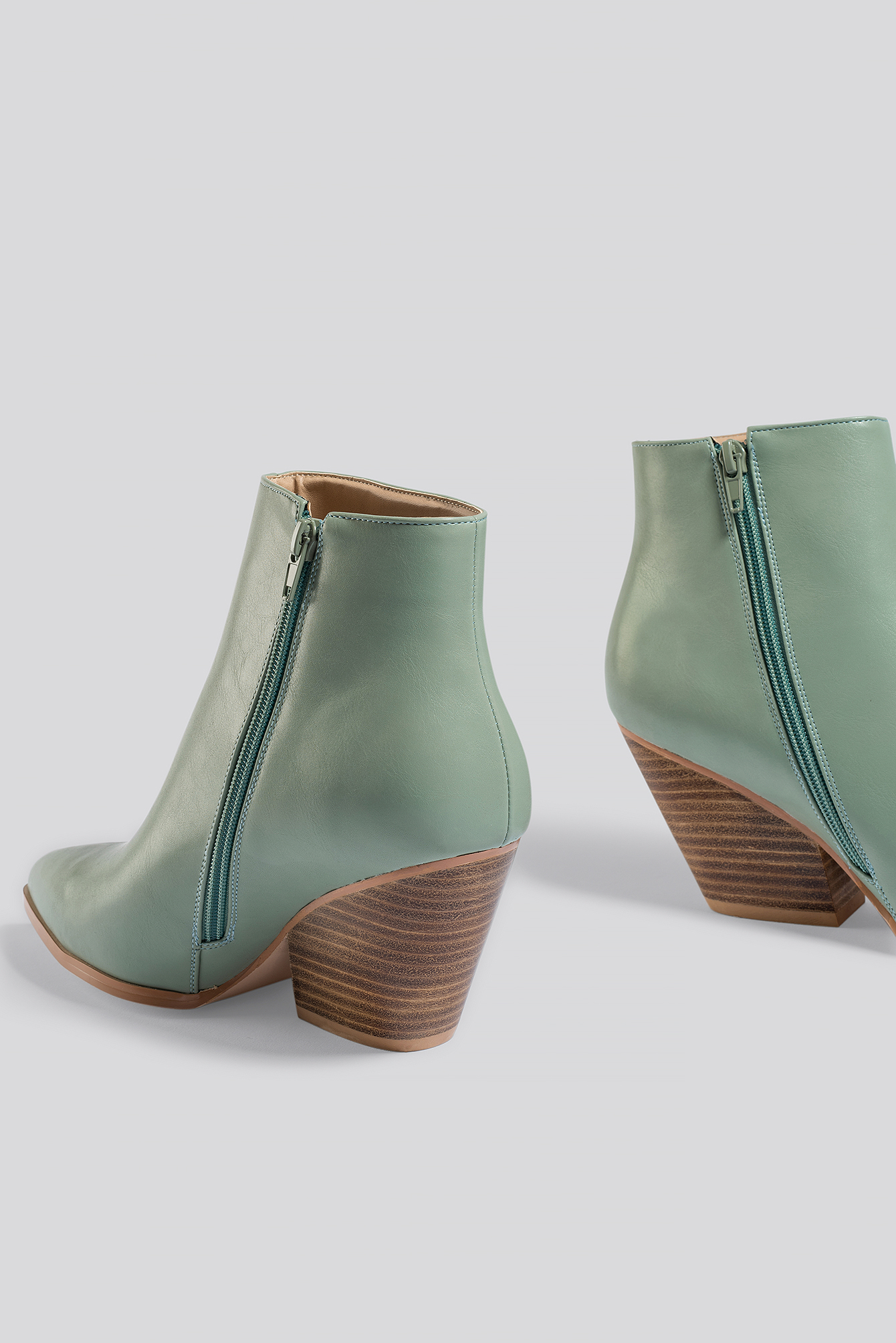 Western Heel Pointy Boots Green | na-kd.com