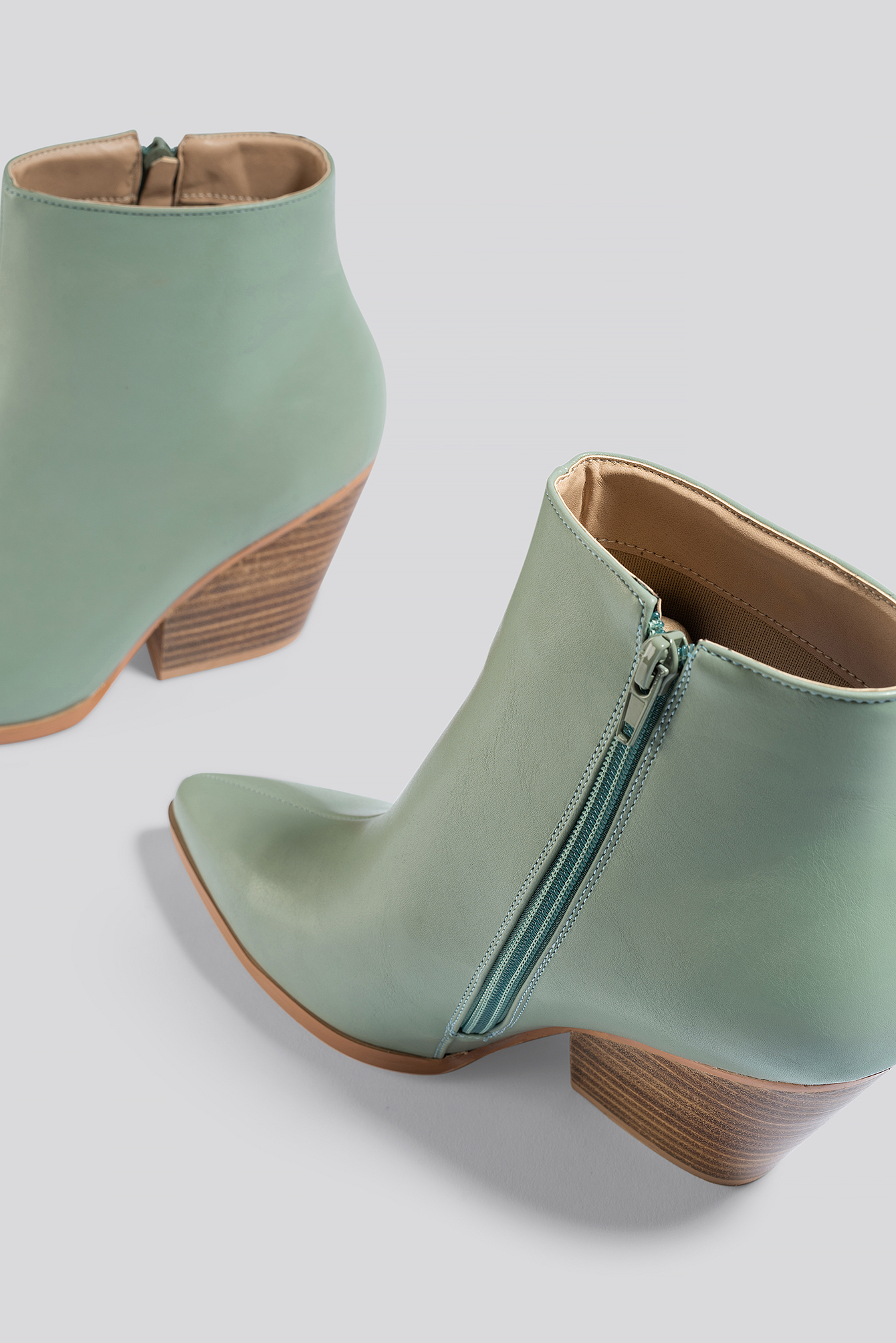 Western Heel Pointy Boots Green | na-kd.com