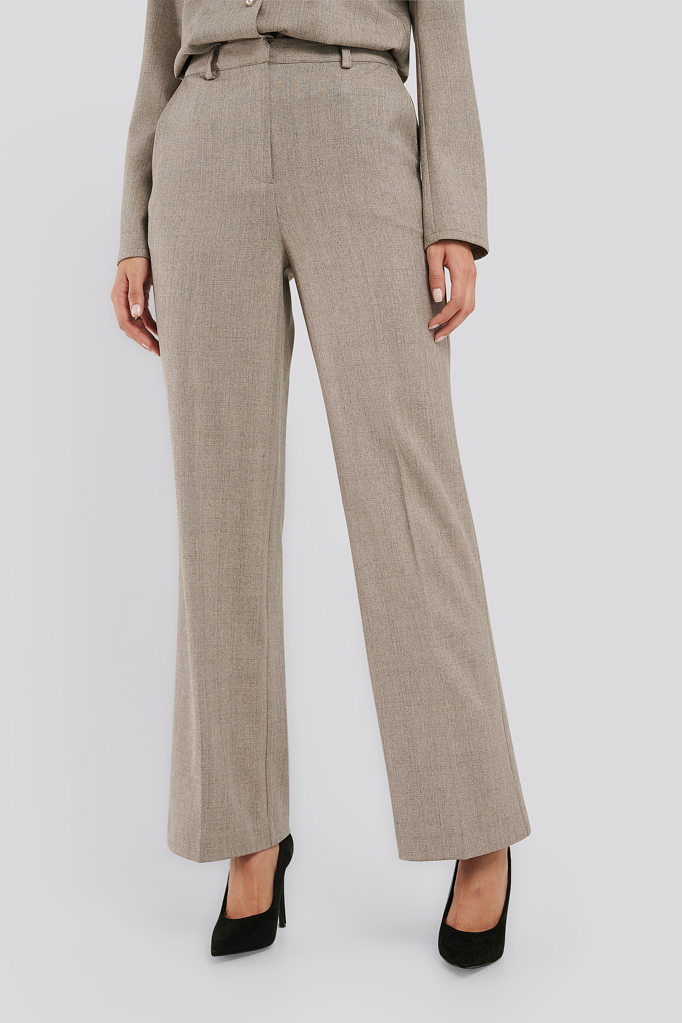 Wide Leg Suit Pants Grey | na-kd.com