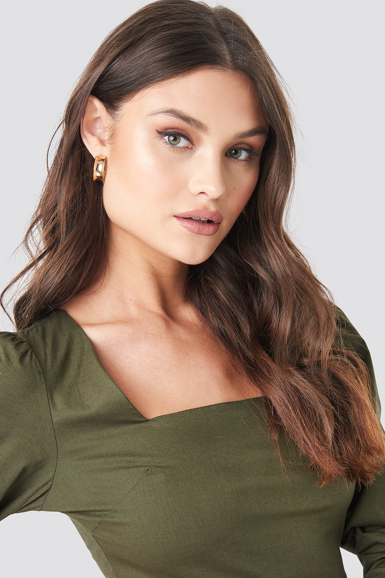 Wide Mini Hoop Earrings Gold | NA-KD