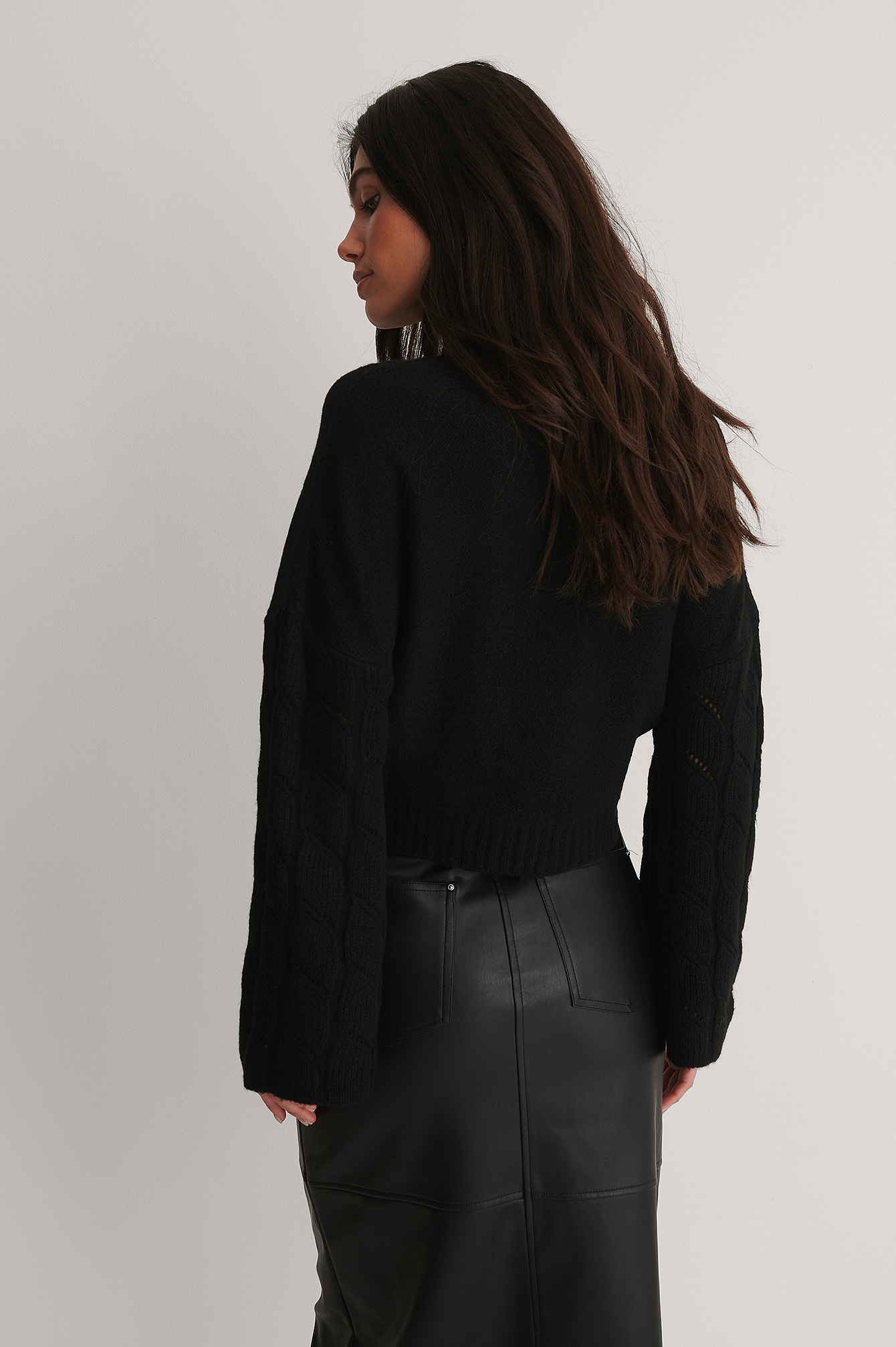Strickpulli Mit Weiten Ärmeln Schwarz | na-kd.com