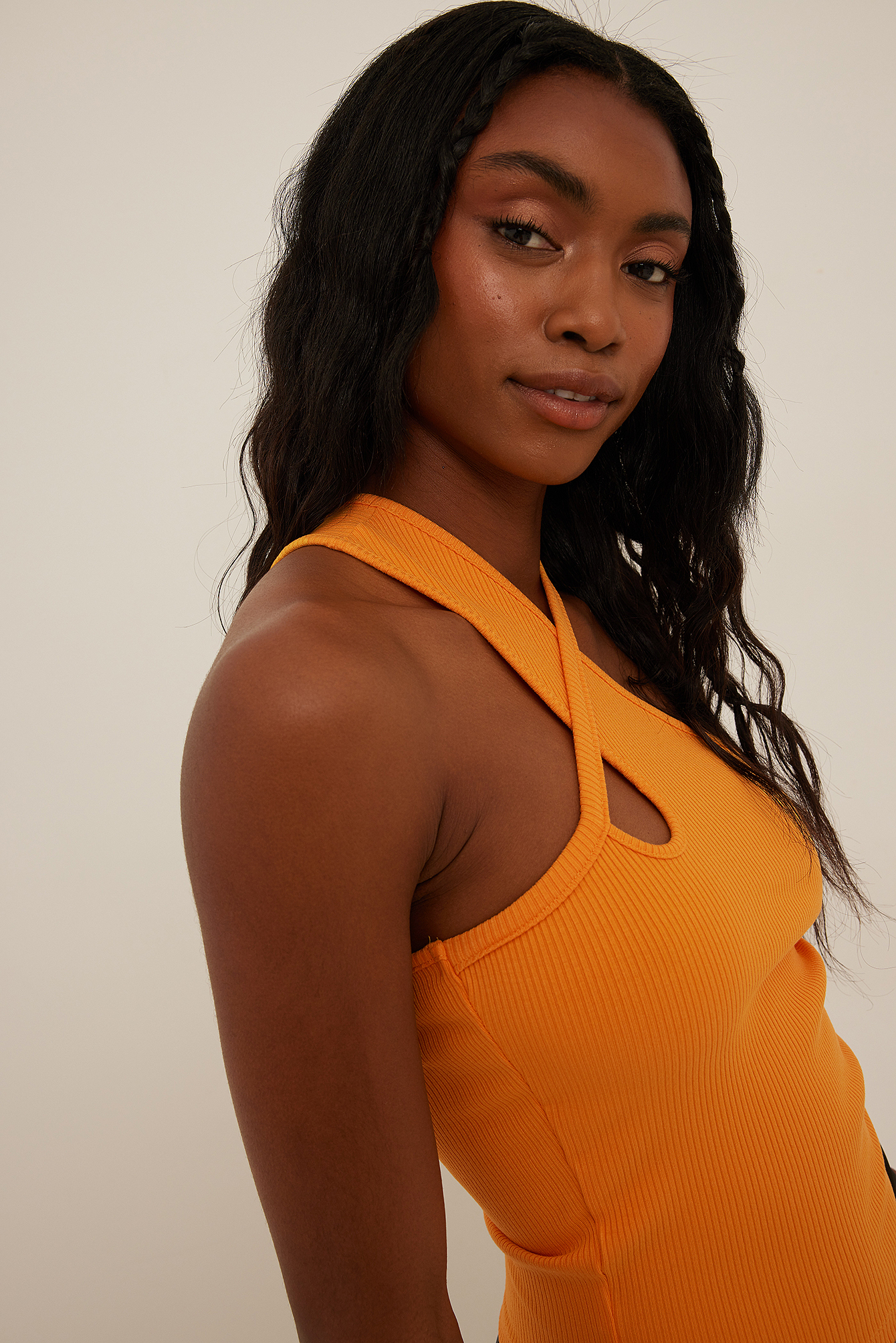 Crossover Halterneck Top White | na-kd.com
