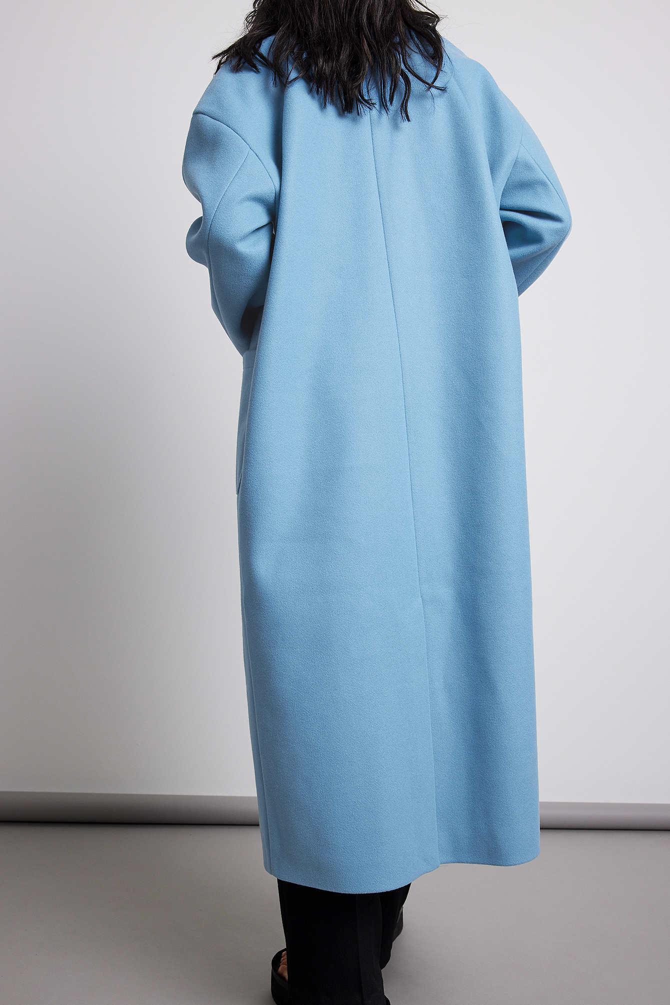 One Button Closure Coat Blue | na-kd.com