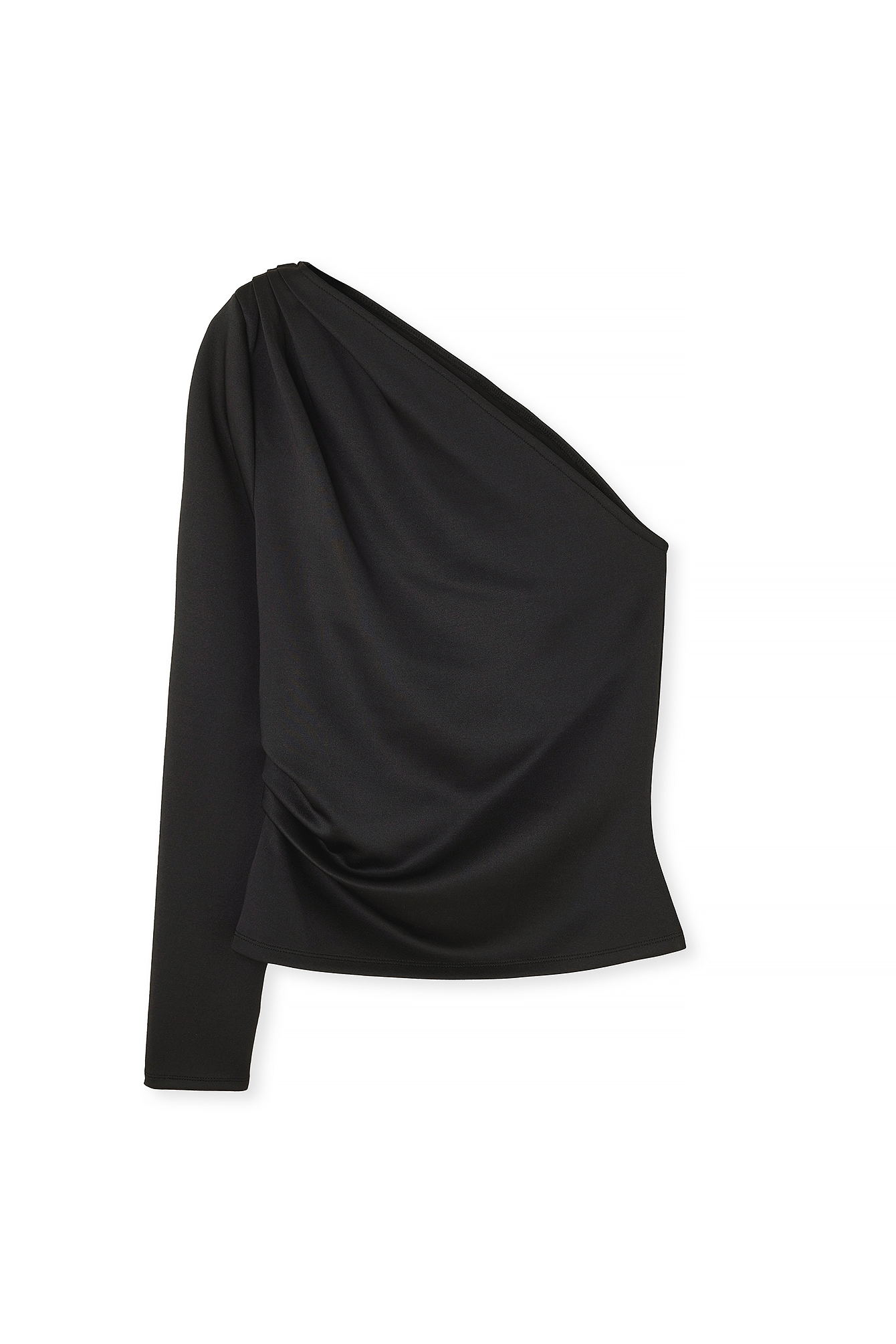 One Sleeve Jersey Top Black | NA-KD
