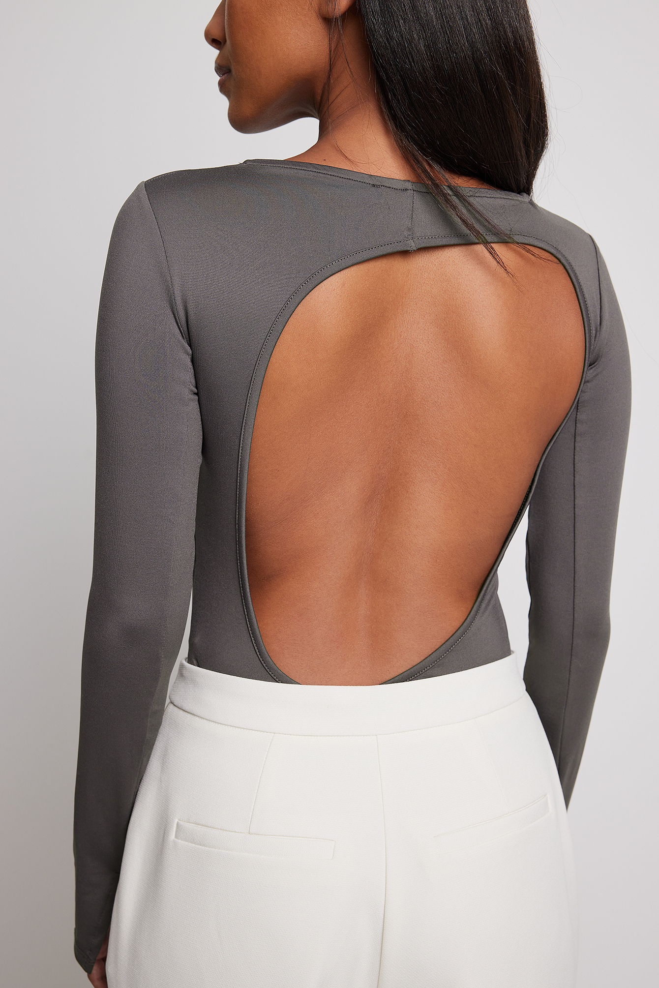 Open Back Body Grey | NA-KD