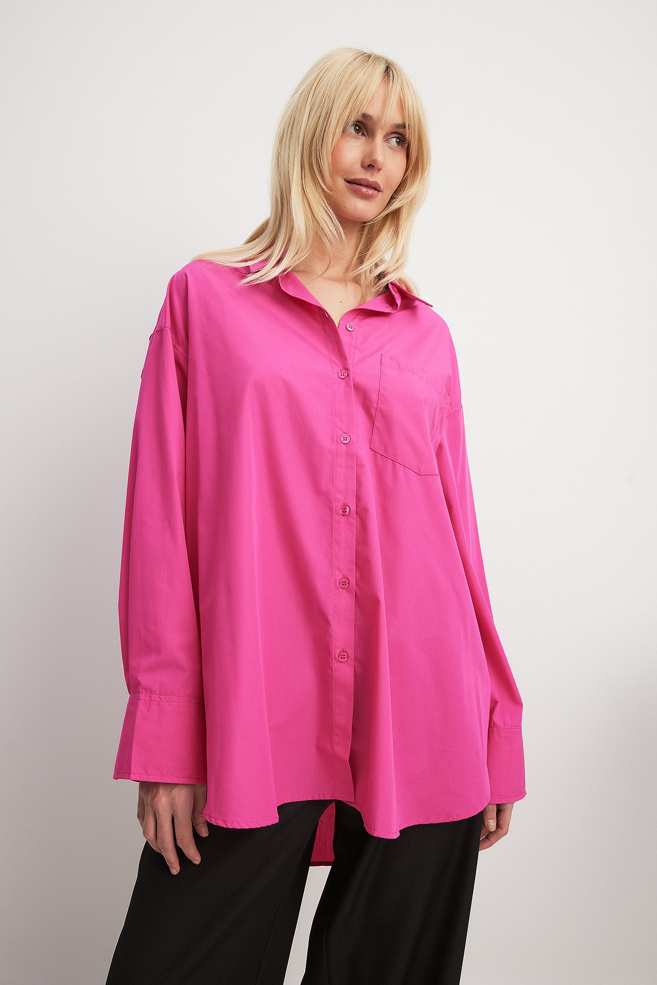Oversized Basic Shirt Pink | NA-KD