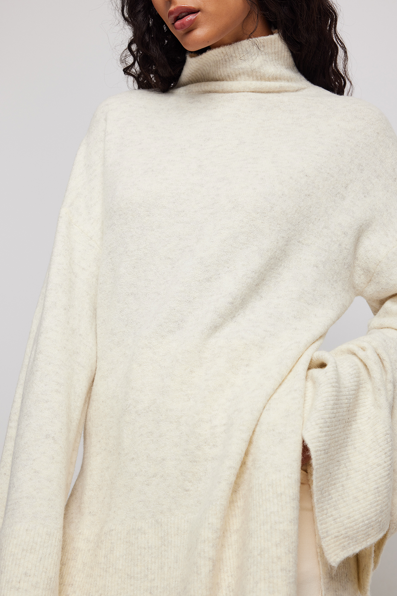 Oversized Knitted Sweater Offwhite | NA-KD