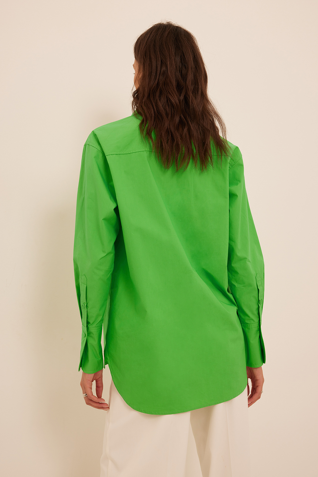 Oversized LS Shirt Green | na-kd.com