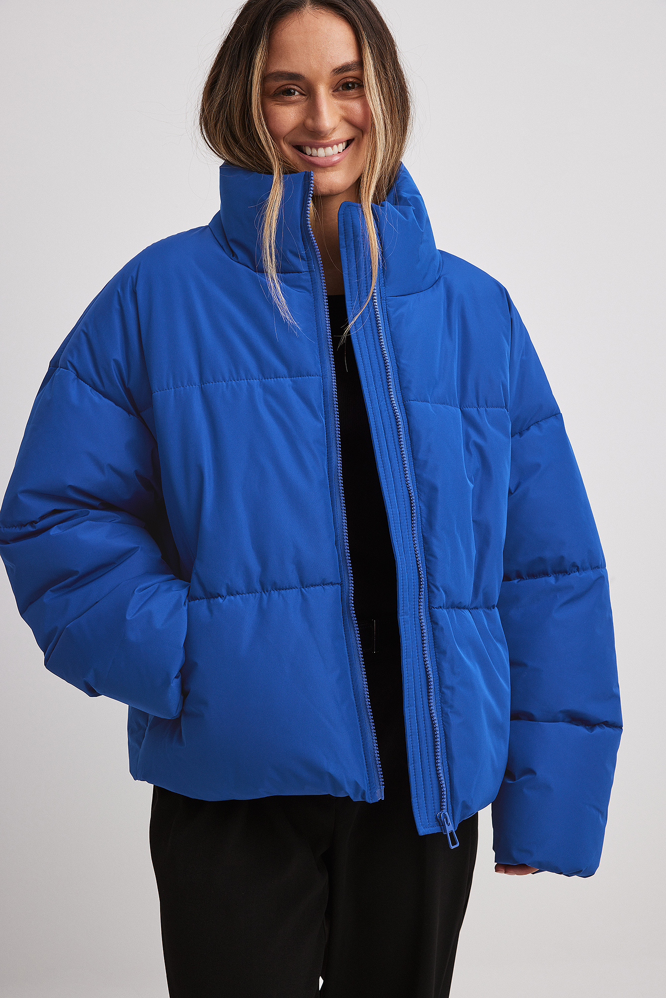 Oversized Padded Jacket Blue | NA-KD