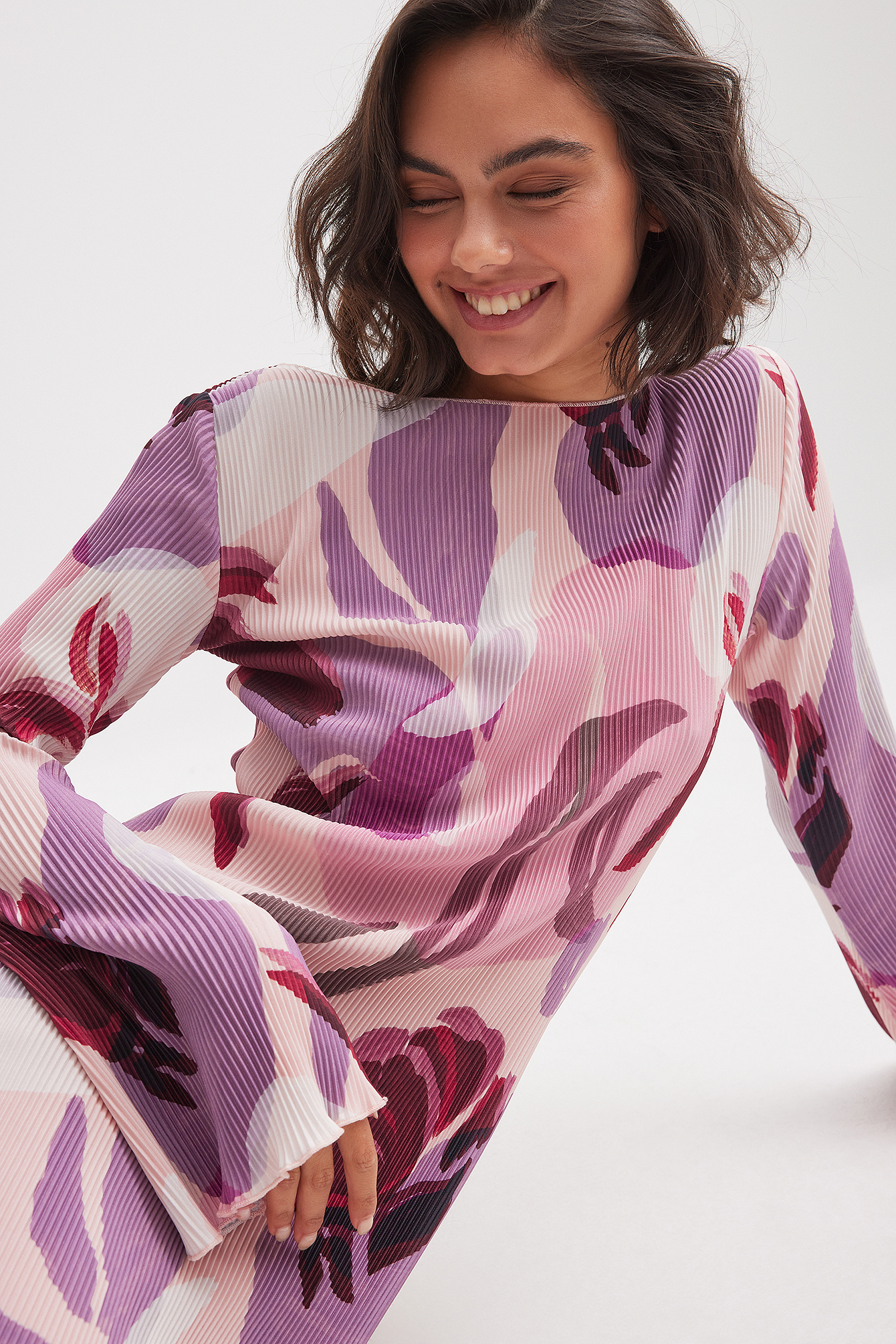 Pleated Midi Dress Multicolor Na Kd