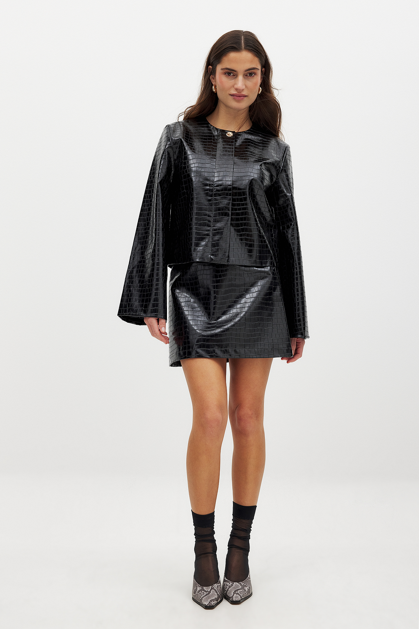 PU Mini Skirt Black | NA-KD