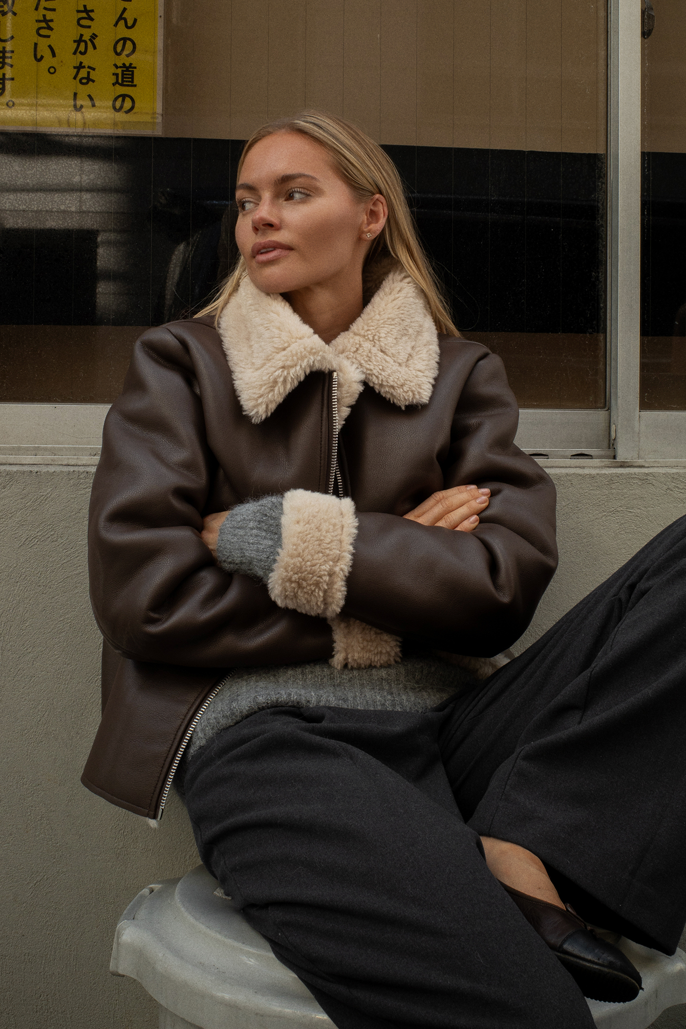 PU Teddy Short Jacket Brown | NA-KD