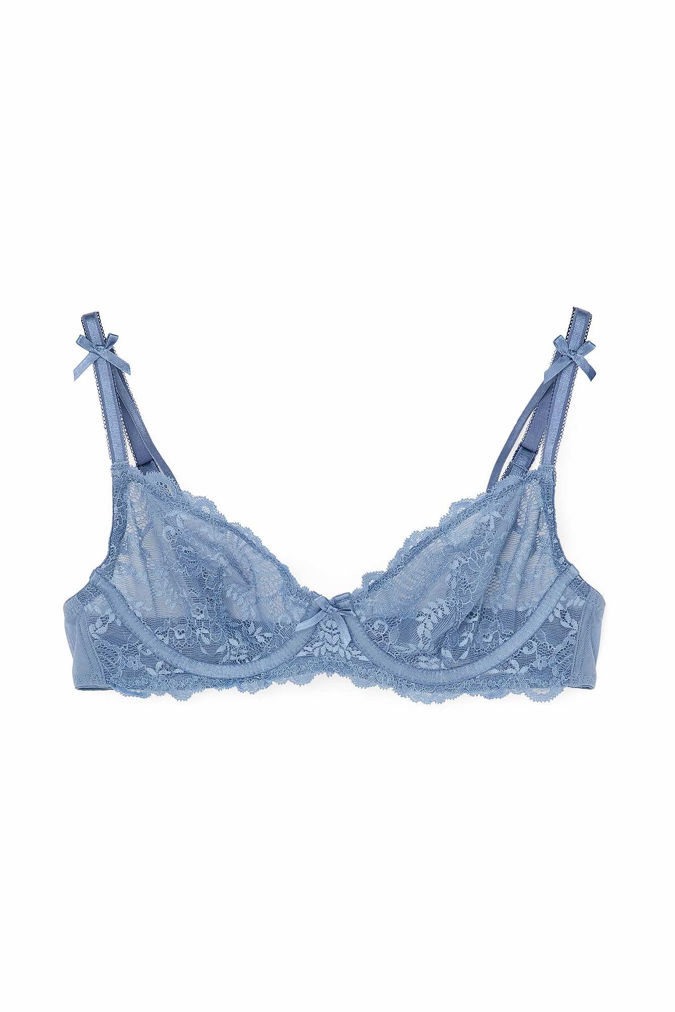 Qute Bow Detail Bra Blue | NA-KD