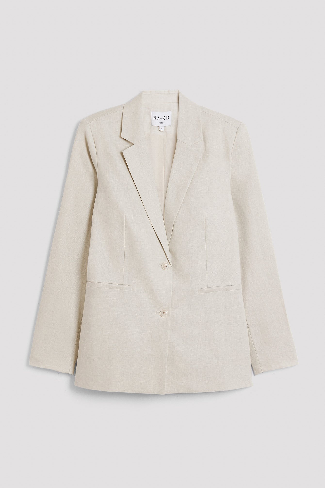 Regular Linen Blazer Beige | NA-KD