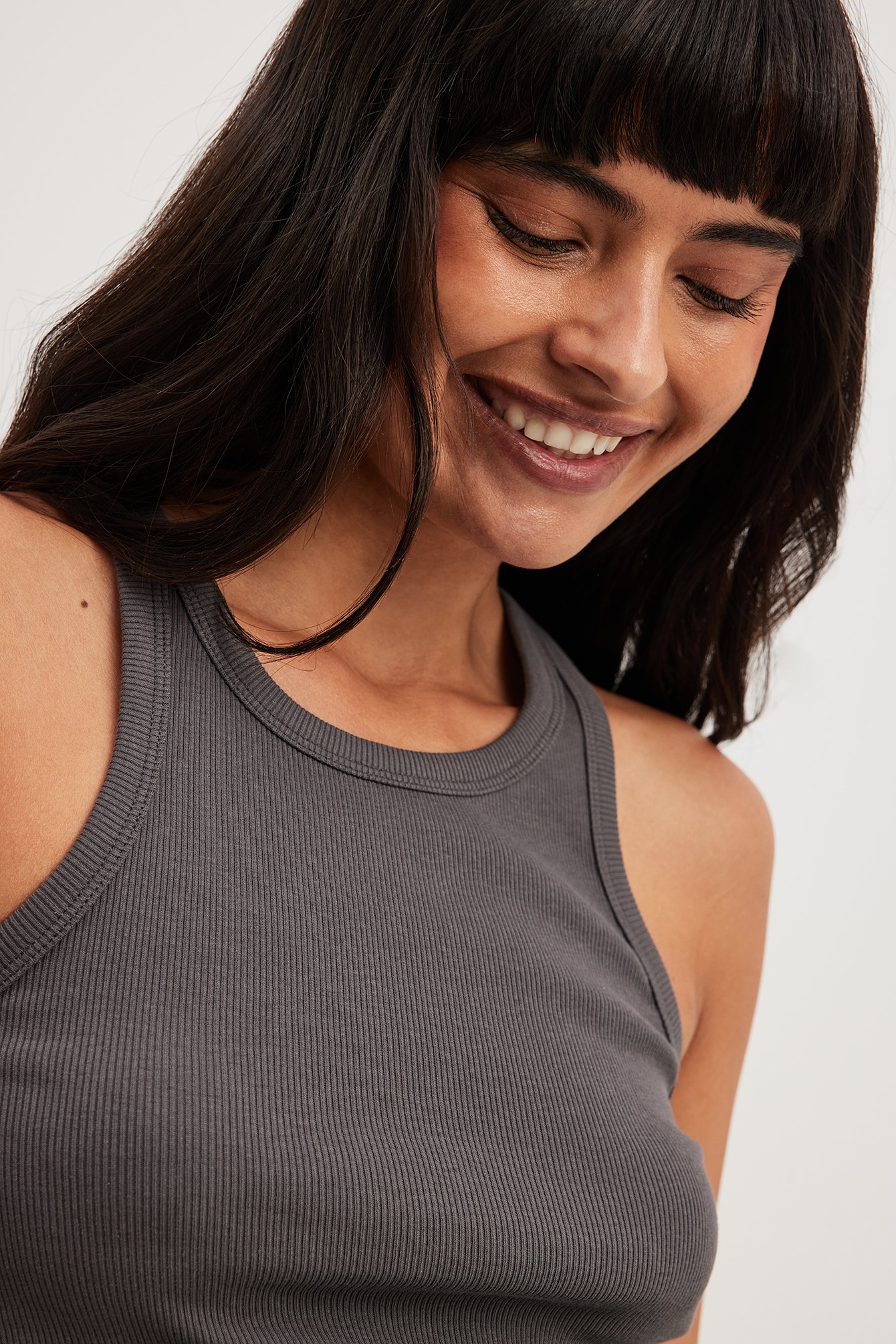 Ribbed Tank Grey | NA-KD