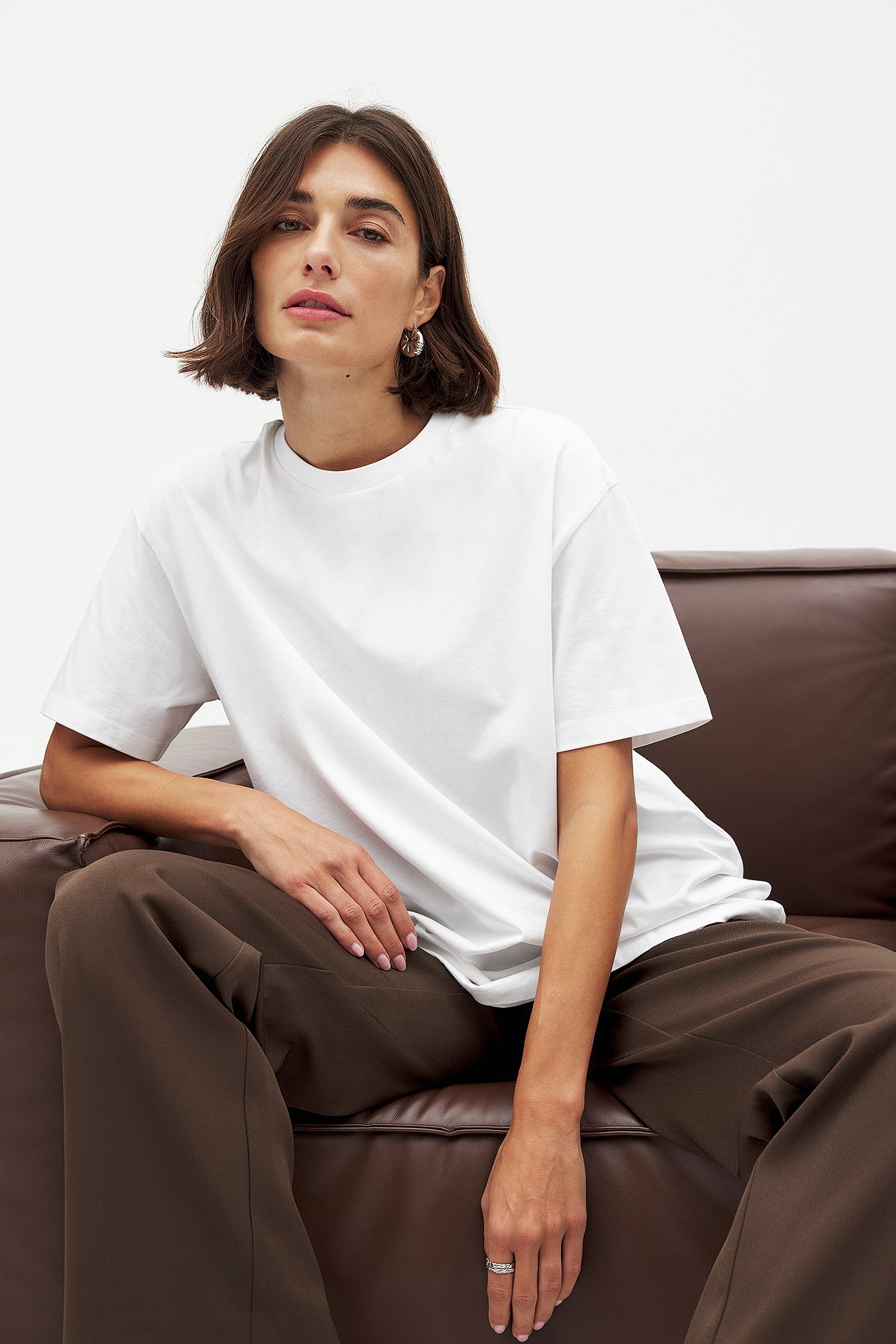 Oversize t-shirt Vit | NA-KD