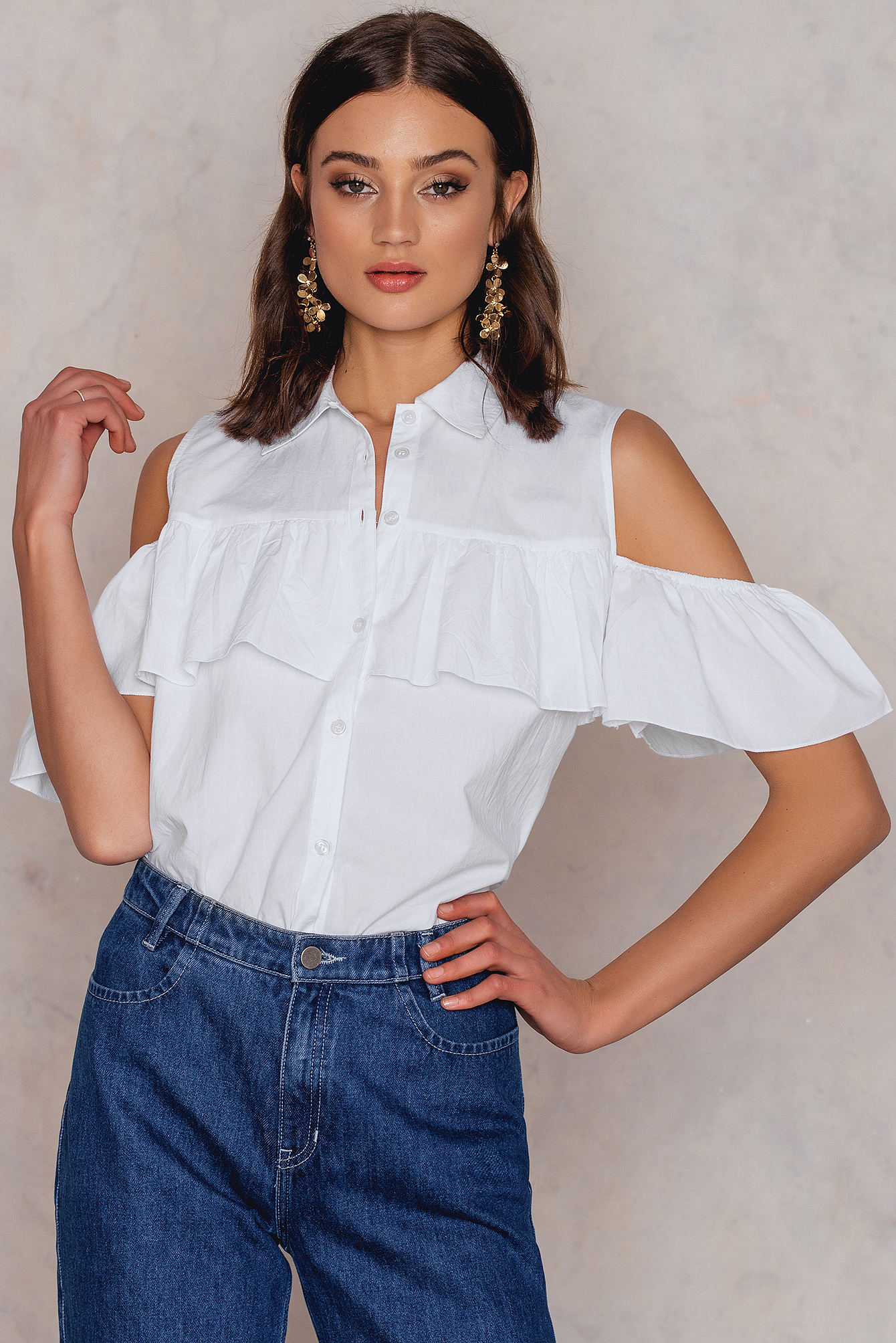 Luca Frill Shirt White | NA-KD