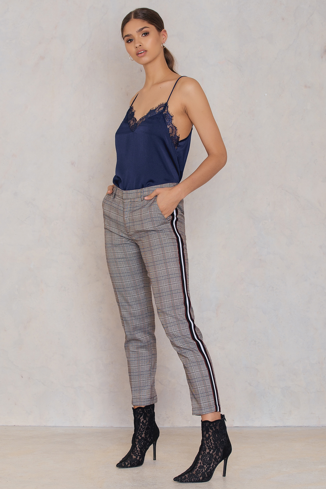 Stine Lace Singlet Blue | na-kd.com