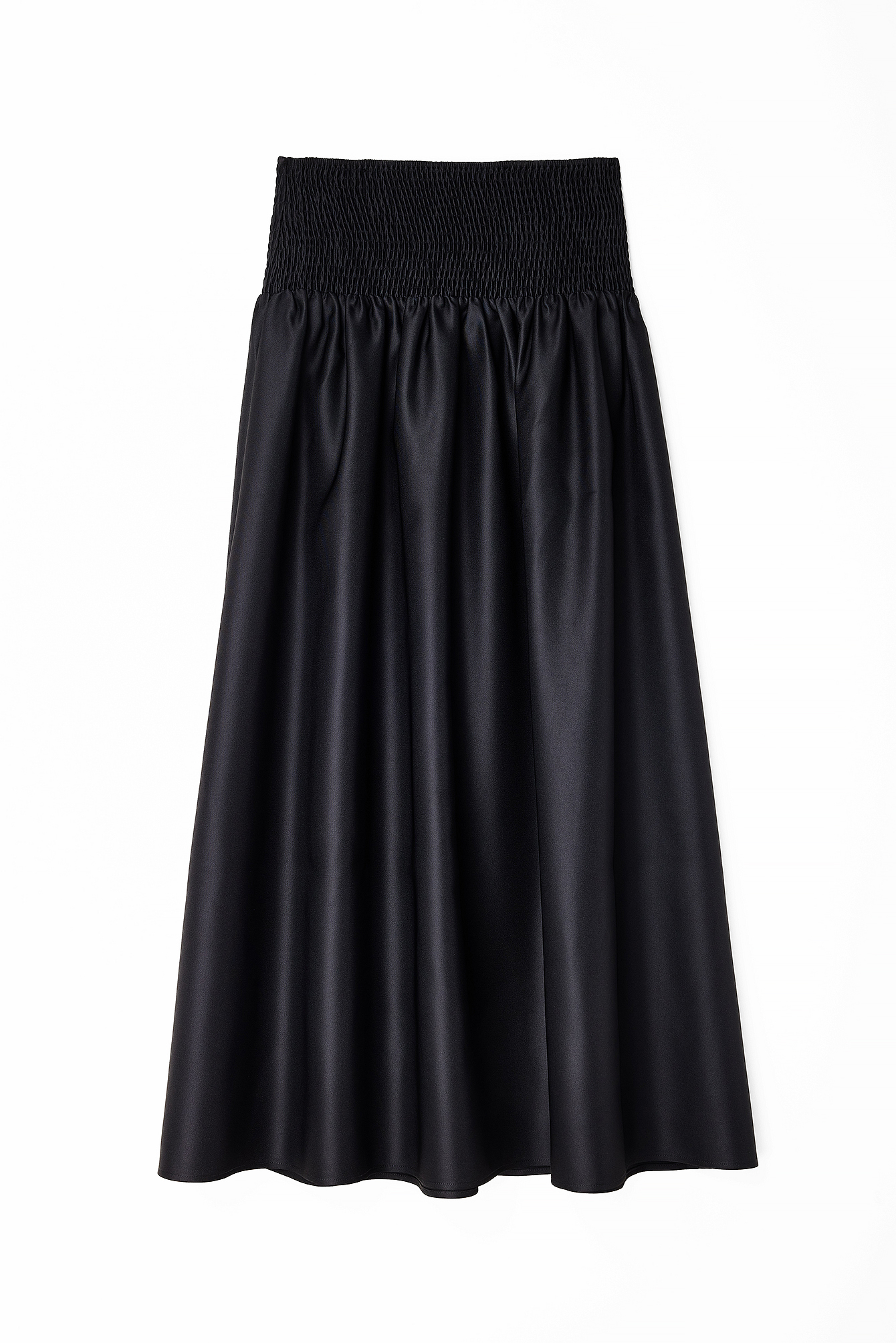 Satin Voluminous Maxi Skirt Black Na Kd