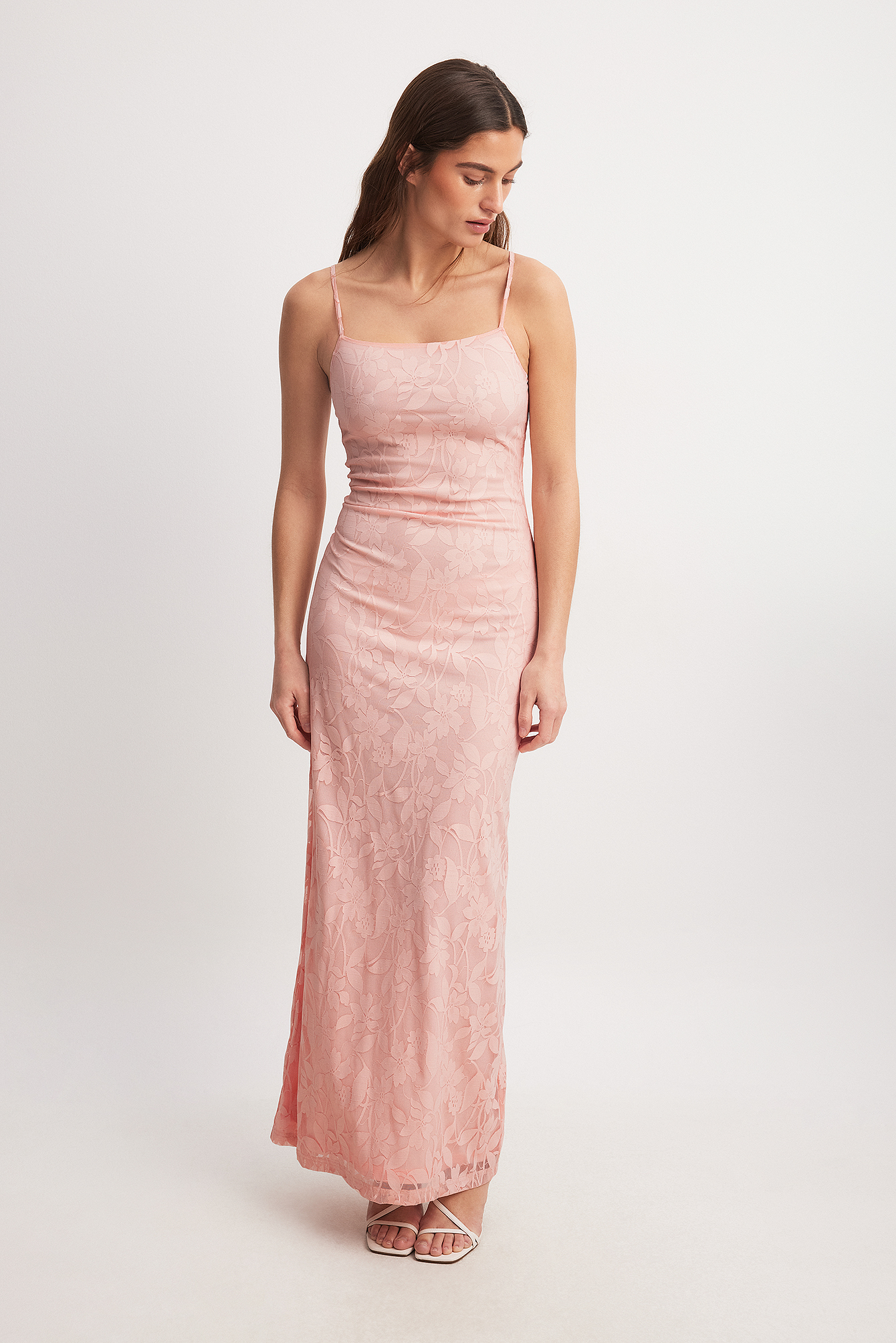 Sheer Flower Dress Rose | NA-KD