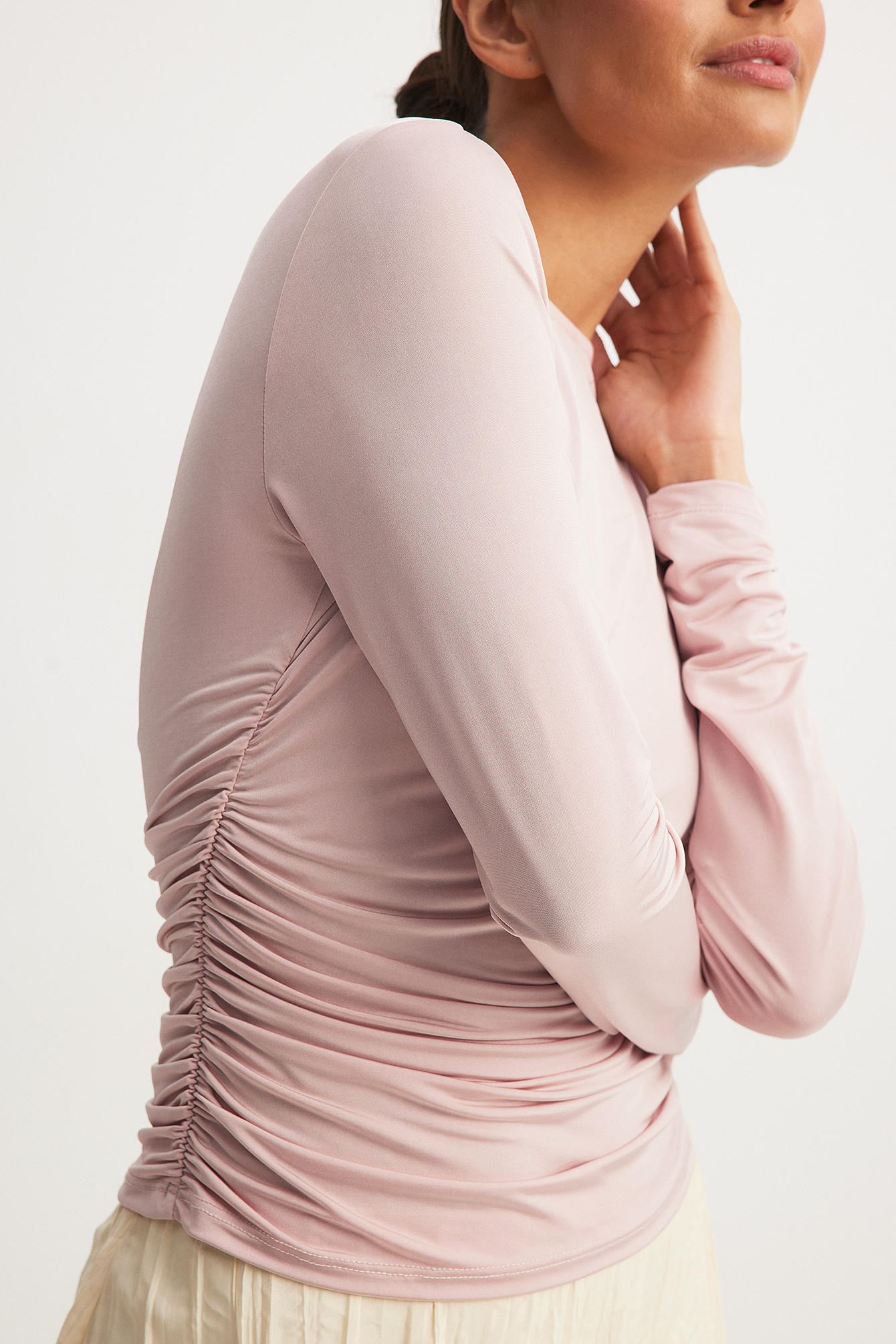 Shiny Drapy Top Pink | NA-KD