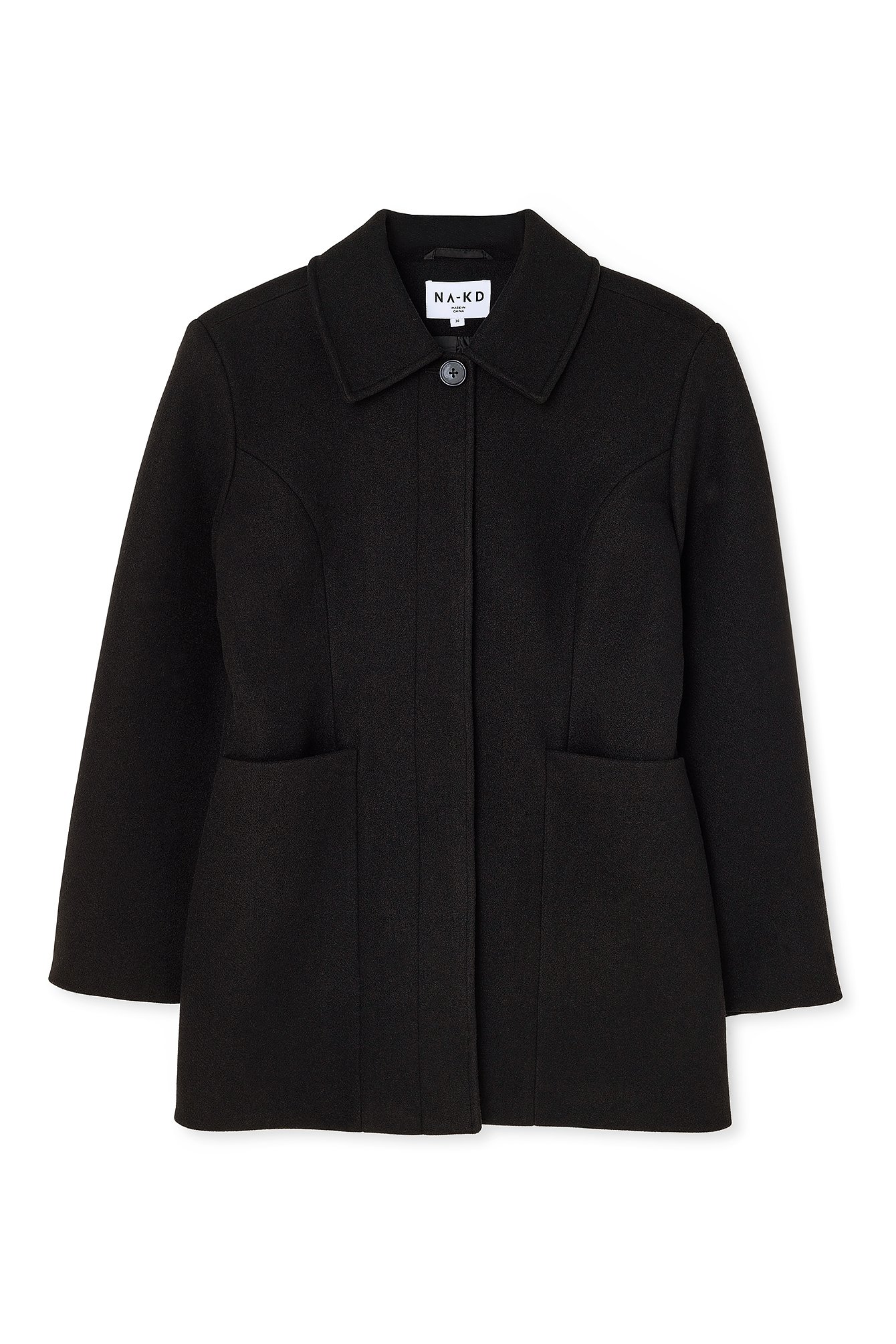 Short Sharp Shoulder Coat Black | NA-KD