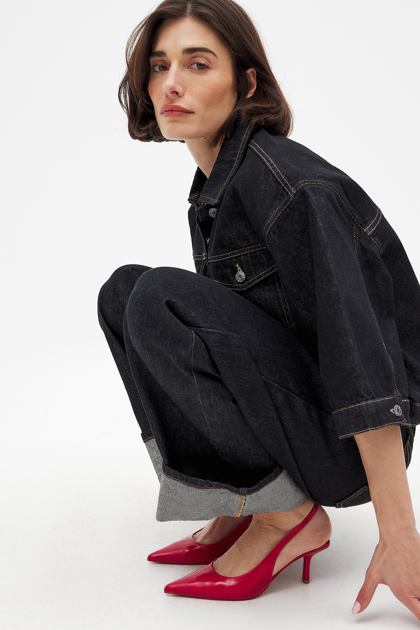 Escarpins à talon ouvert Rouge | NA-KD