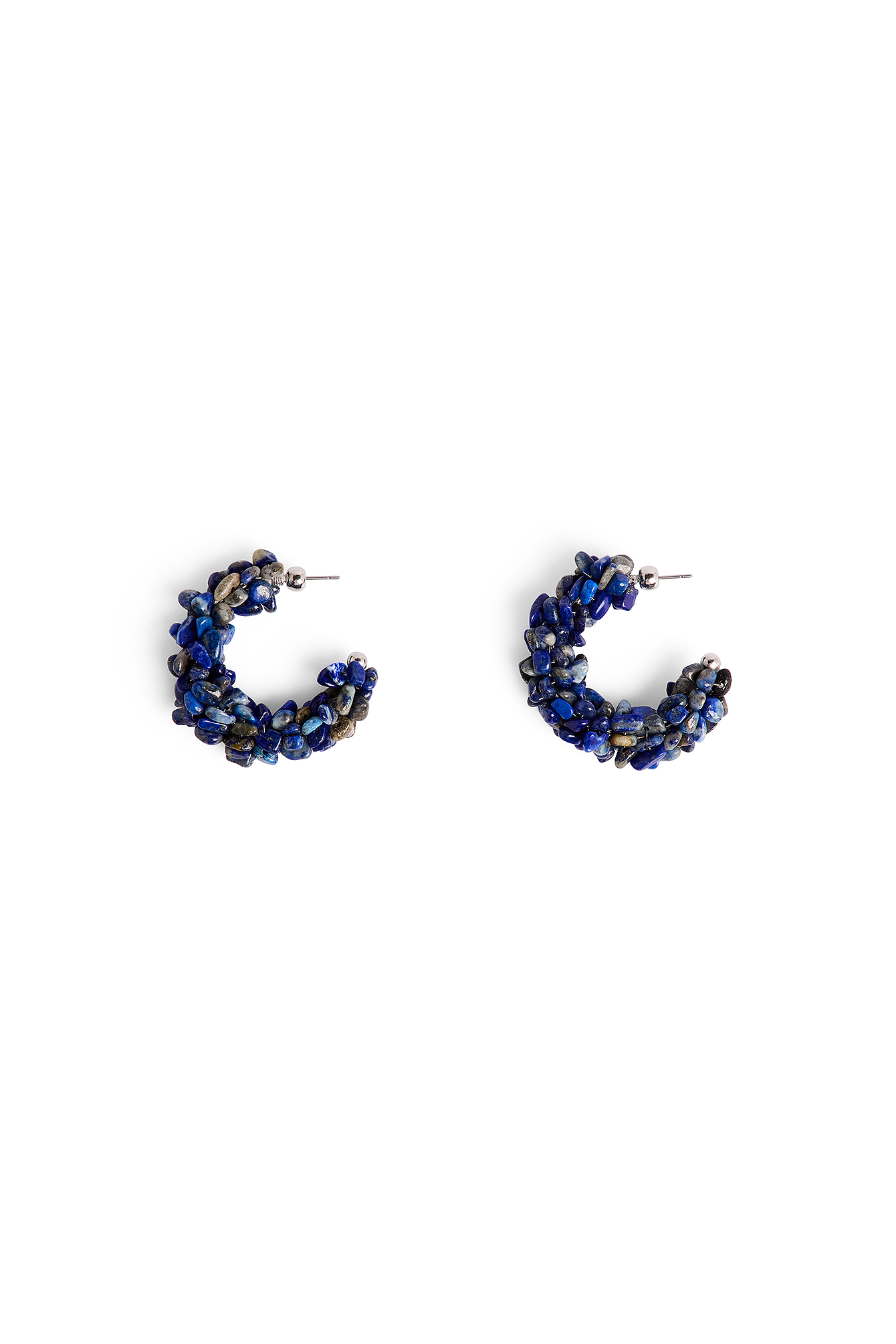 Colored Small Stone Hoops Blue | NA-KD