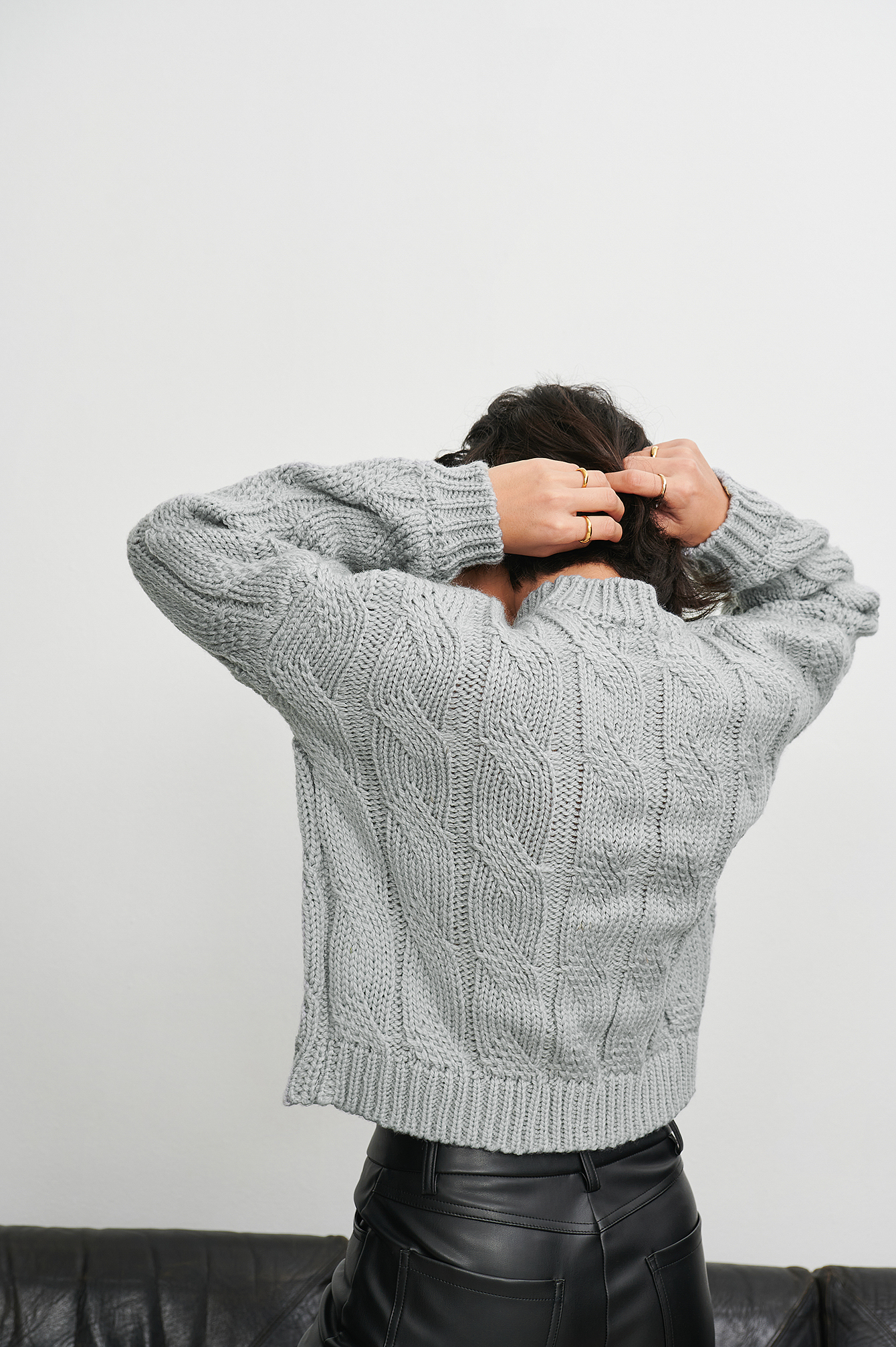 Chunky Knitted Jumper Grey | na-kd.com