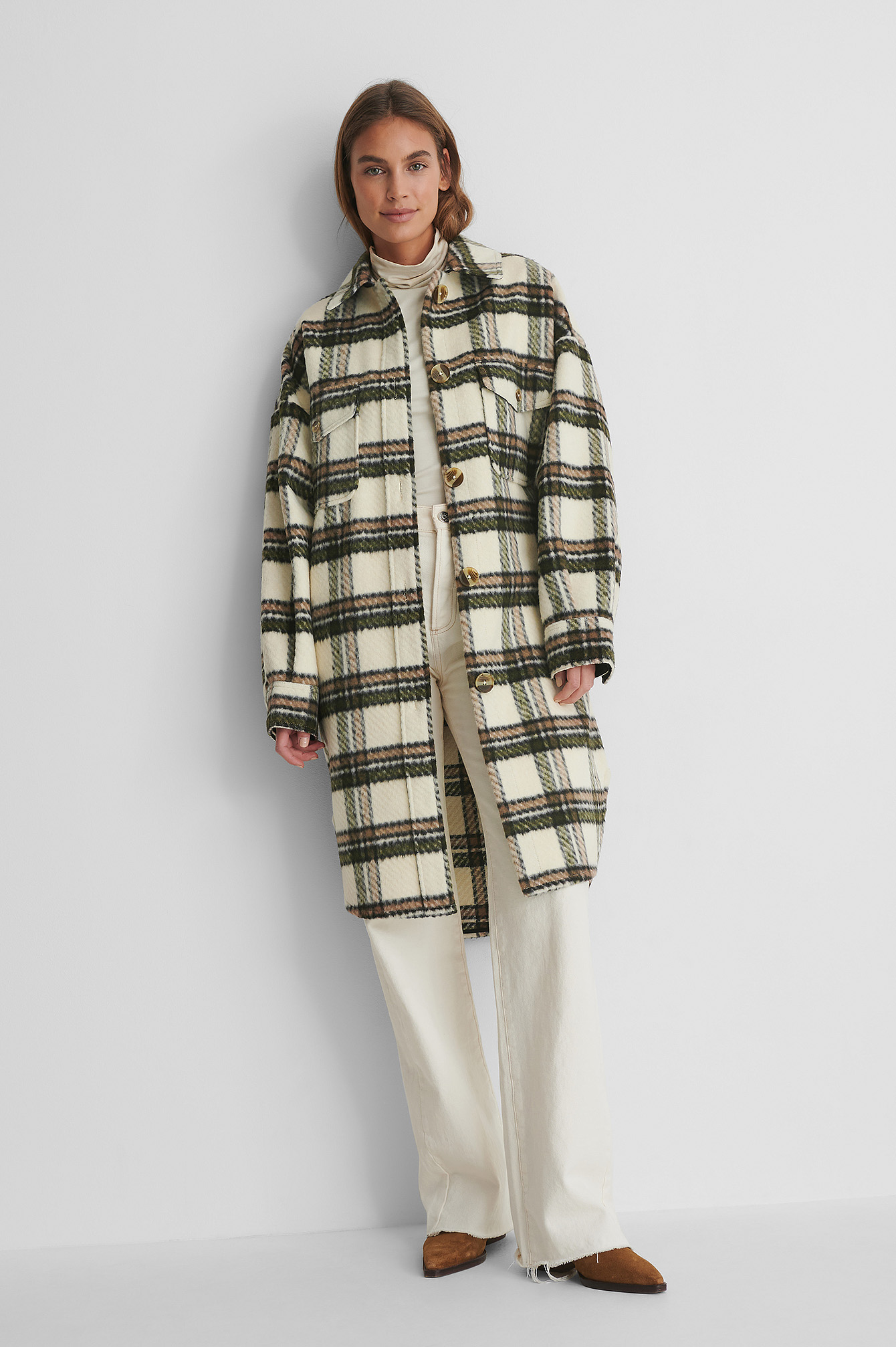 Long Overshirt Checkered | na-kd.com