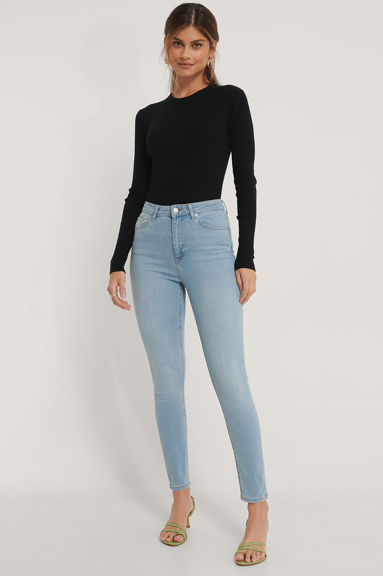 Organic Skinny High Waist Jeans Blue | na-kd.com
