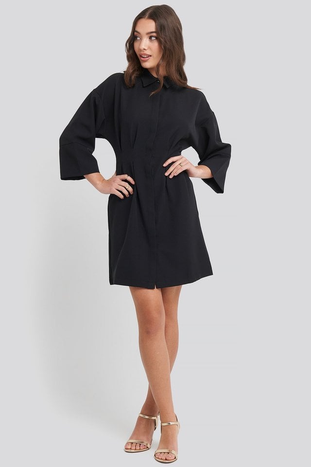 A-Line Shirt Dress Black | na-kd.com