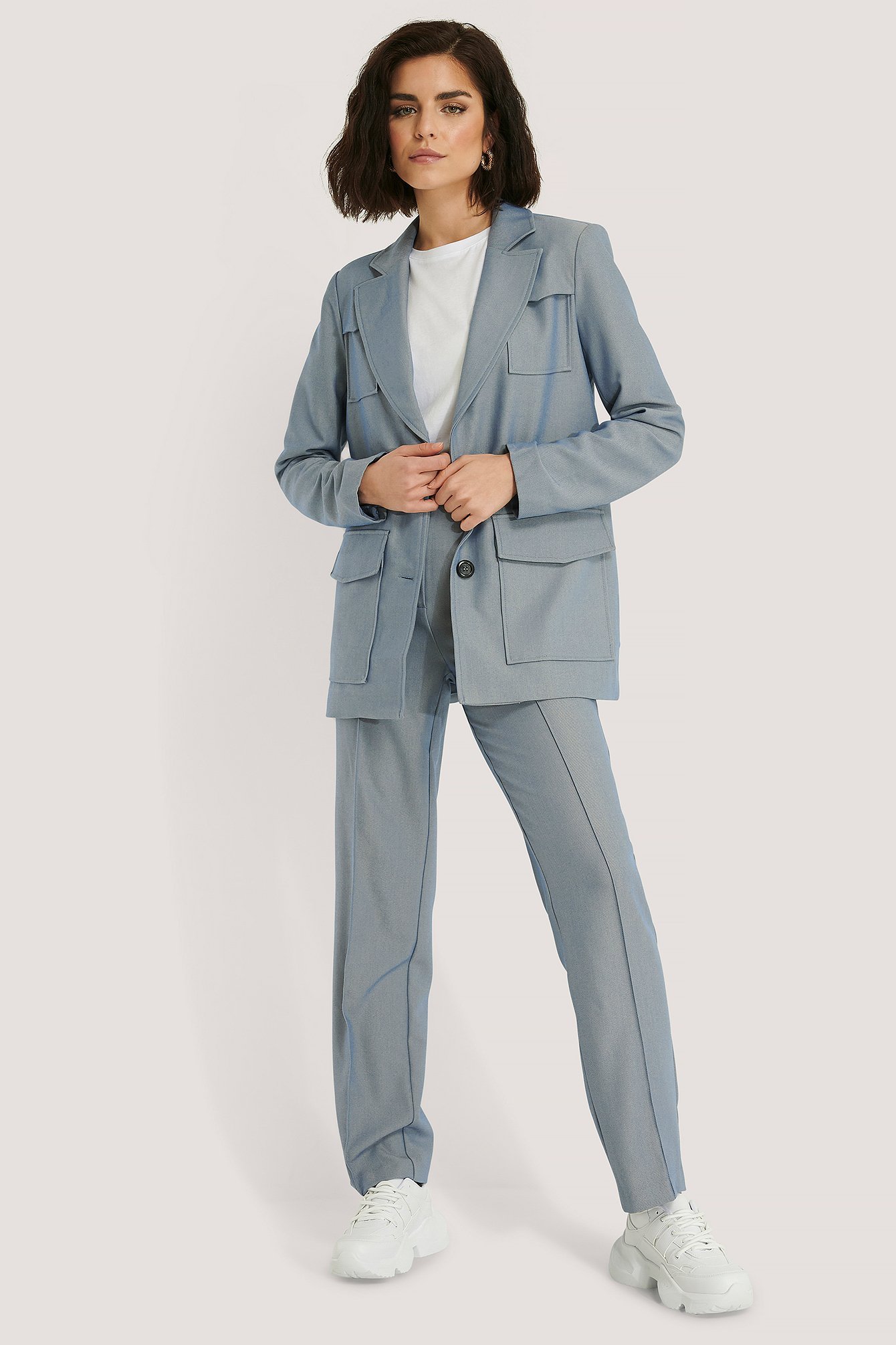 Front Creased Suit Pants Blue | na-kd.com