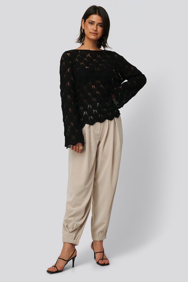 Cocoon Elastic Suit Pants Beige | na-kd.com