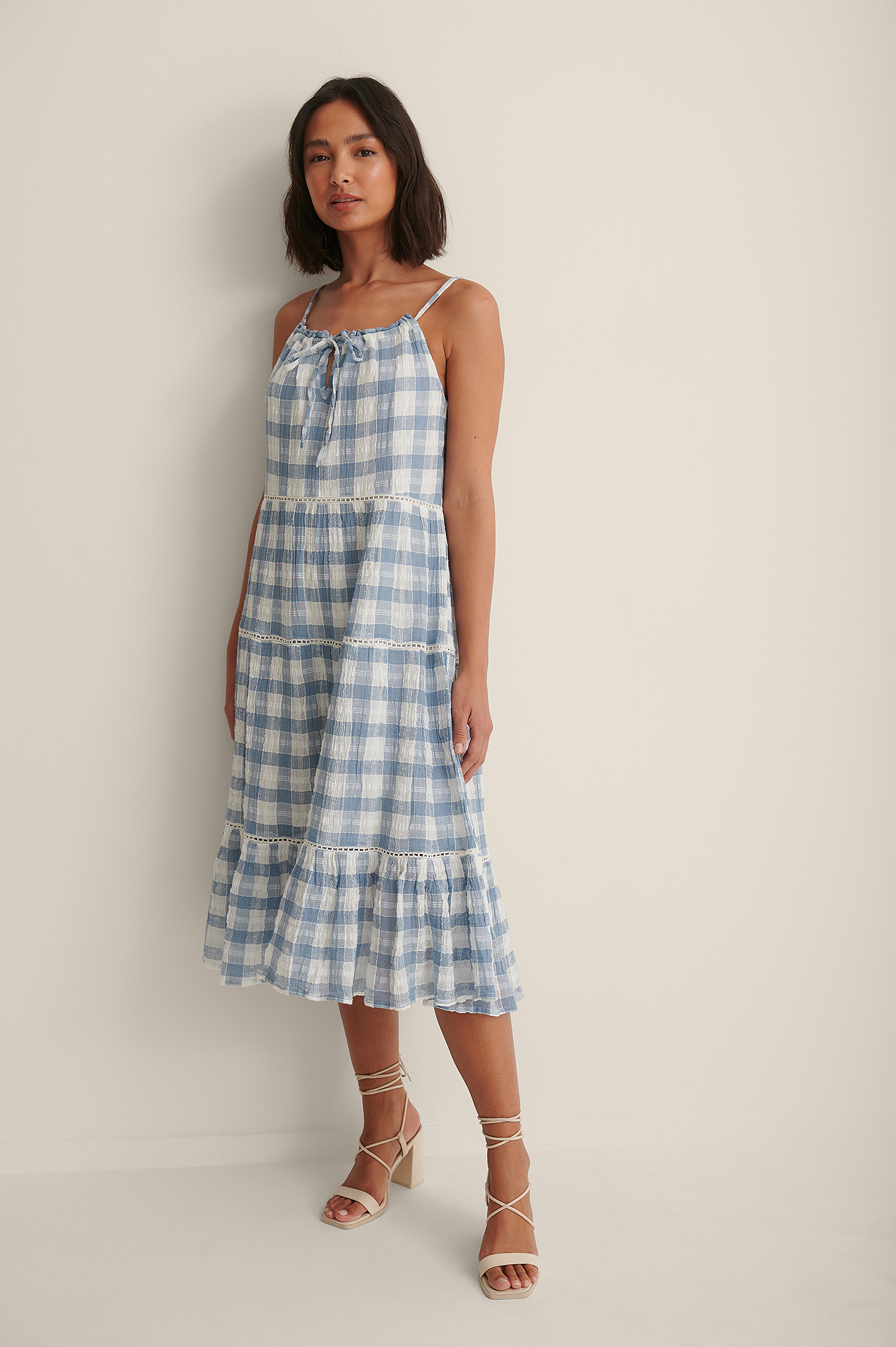 Check Midi Dress Checkered | na-kd.com