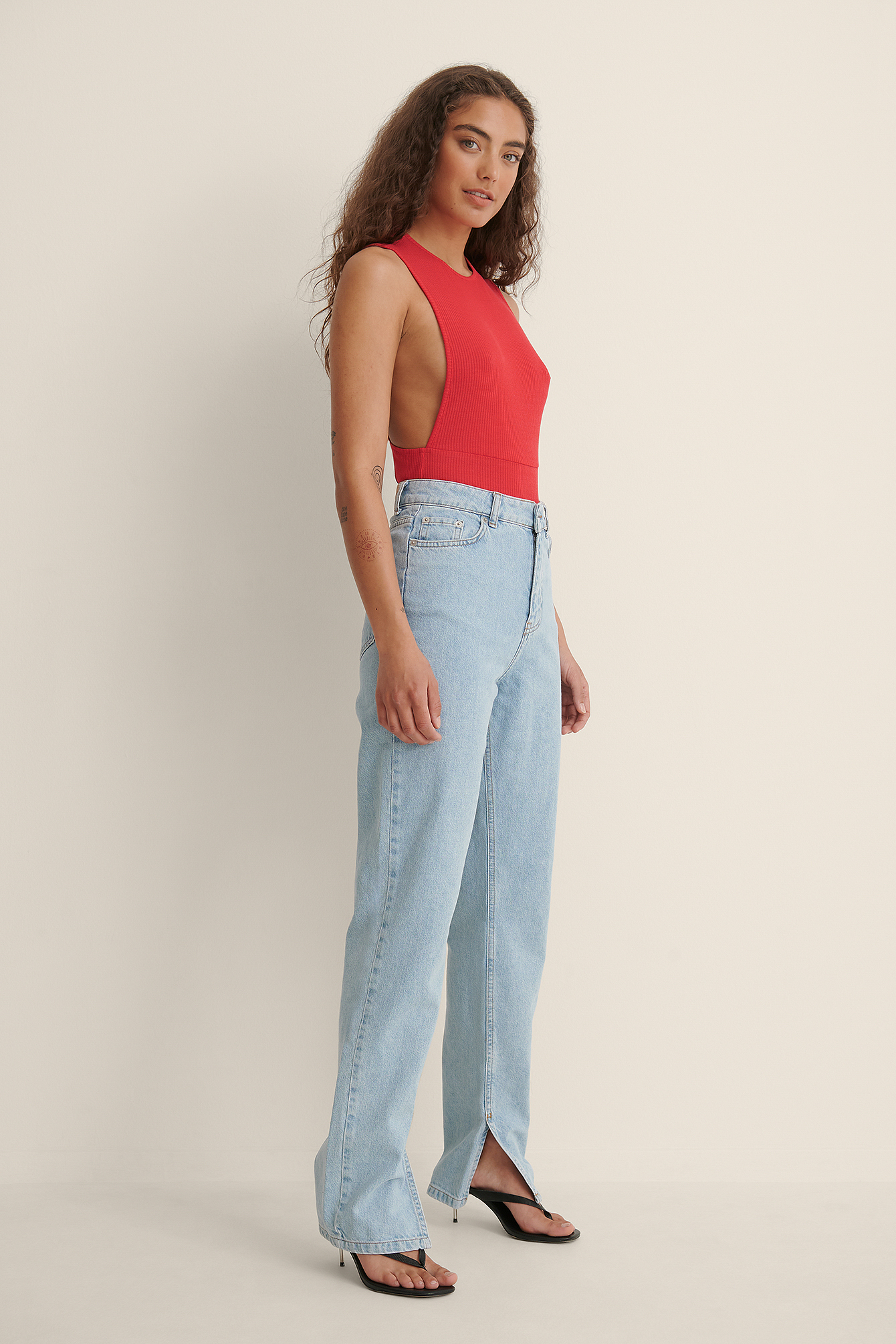 Low Cut Rib Body Red | na-kd.com