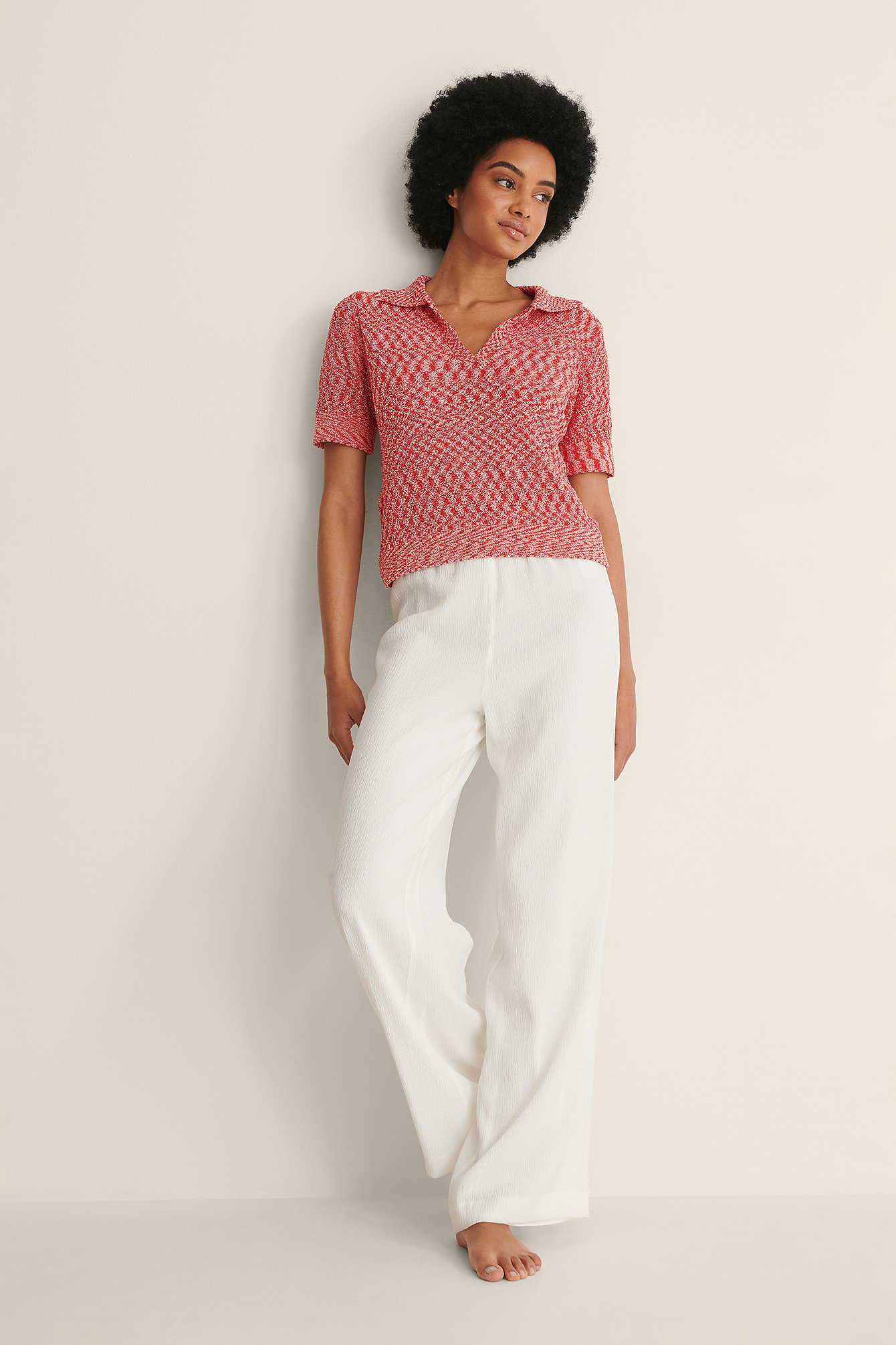 Structured Loose Pants Offwhite | na-kd.com