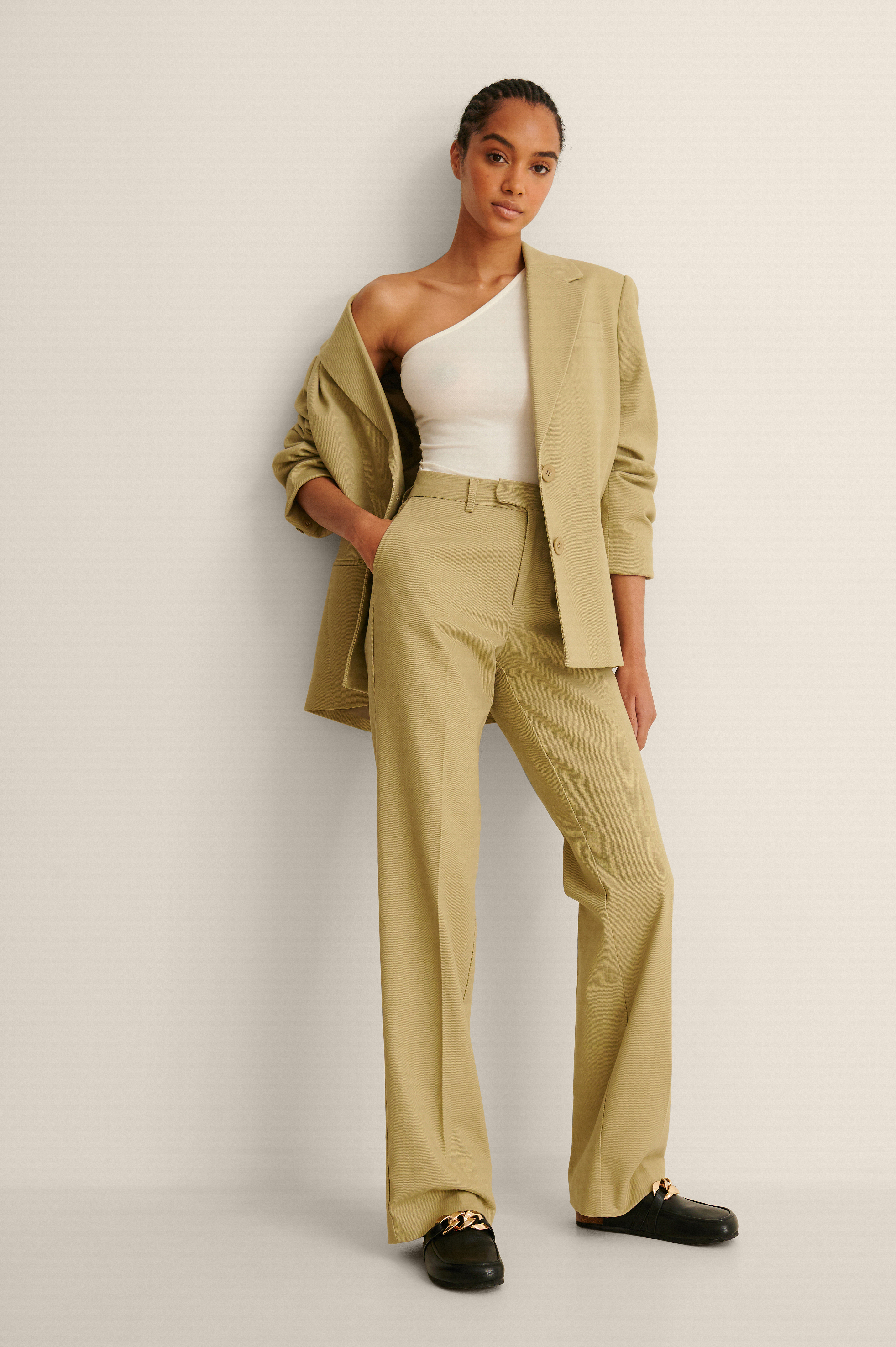 One Shoulder Draped Body Offwhite | na-kd.com