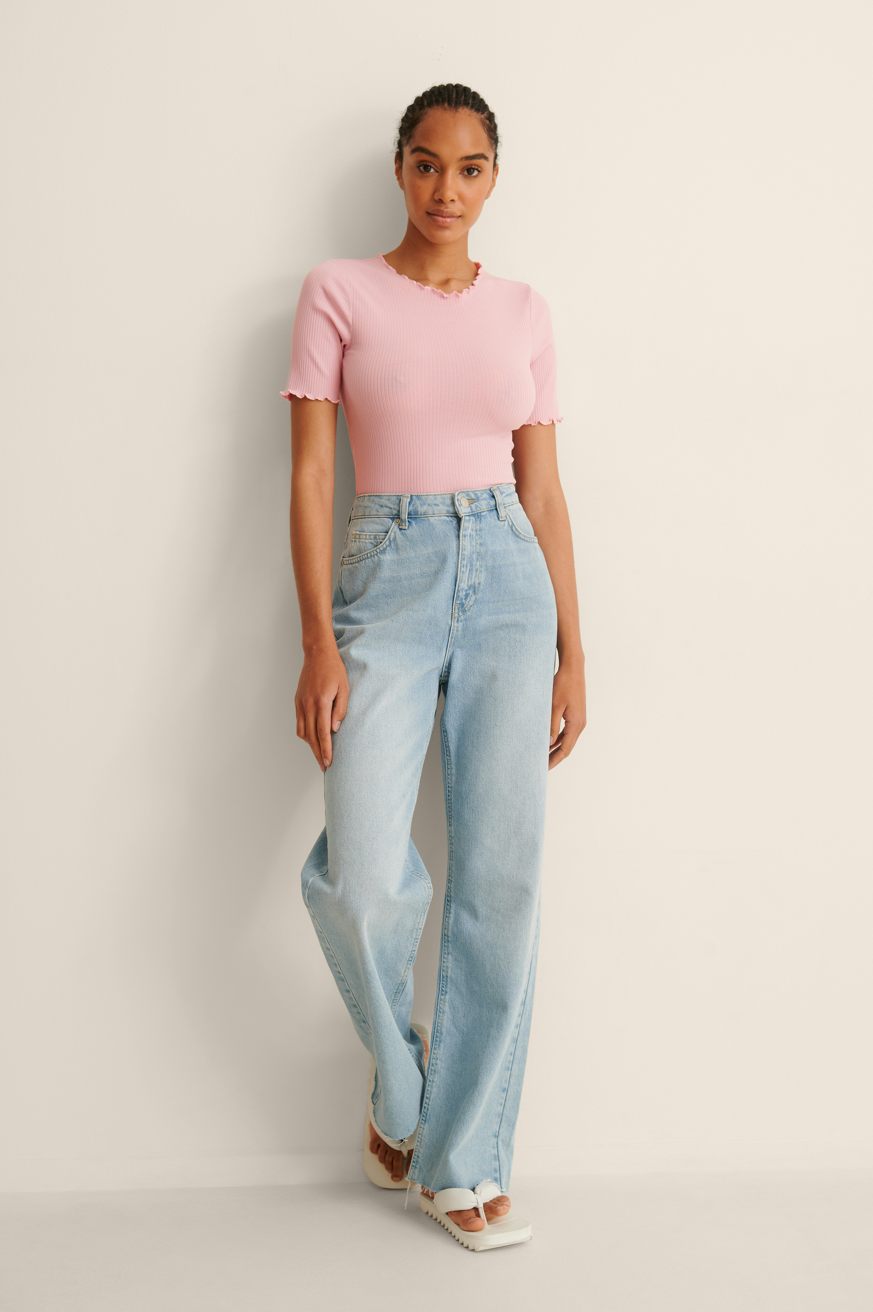 Organic Babylock Ribbed Top Pink | na-kd.com