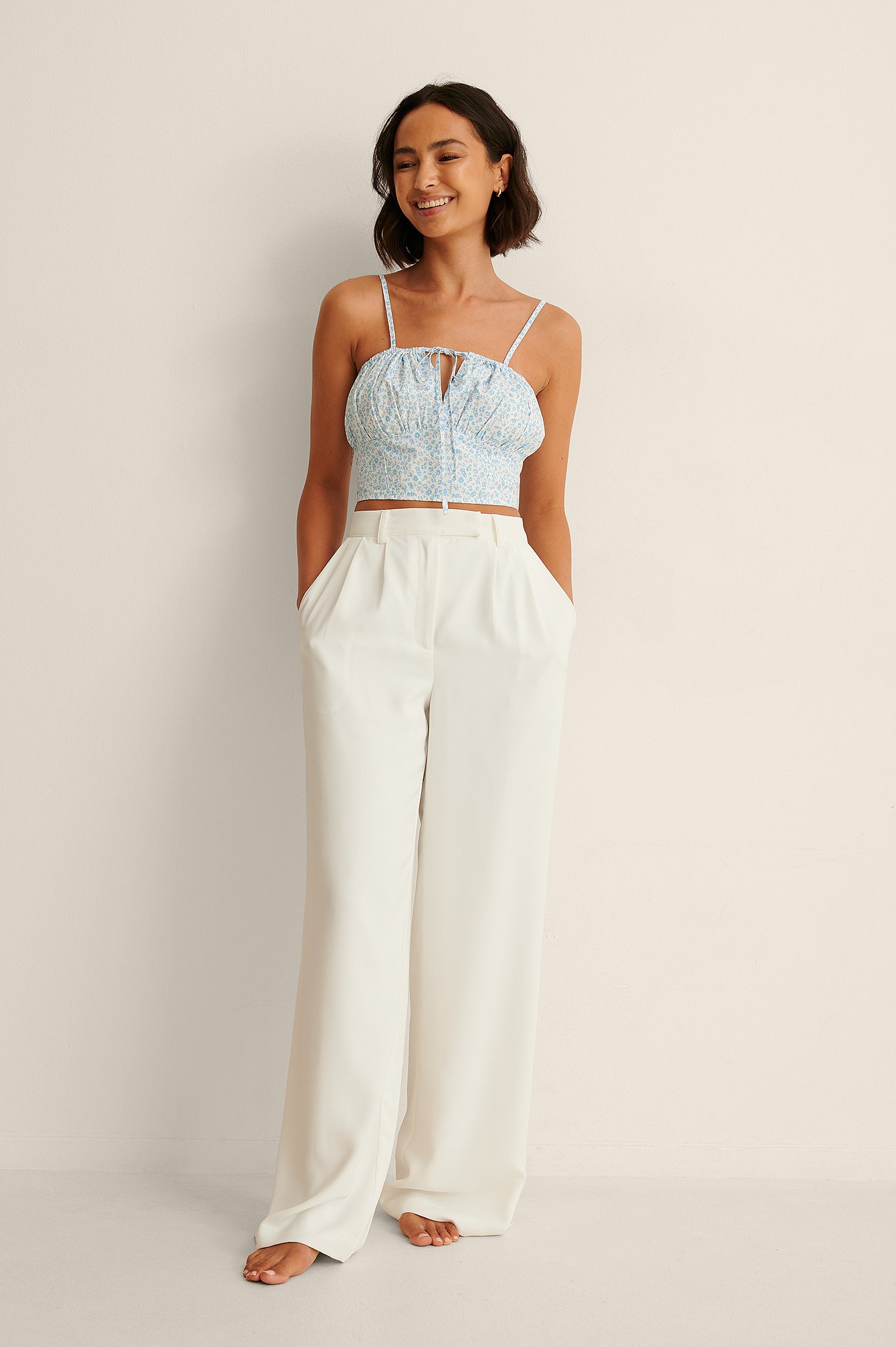 Organic Smock Back Strap Top Flower | na-kd.com