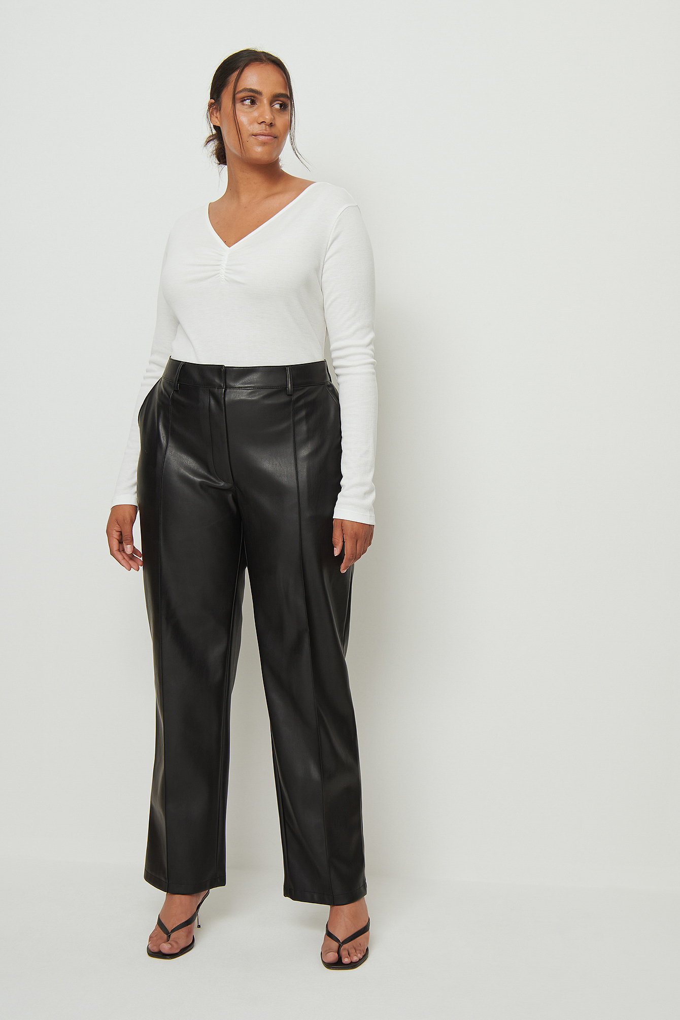Embossed Croco Pu Pant Black | na-kd.com